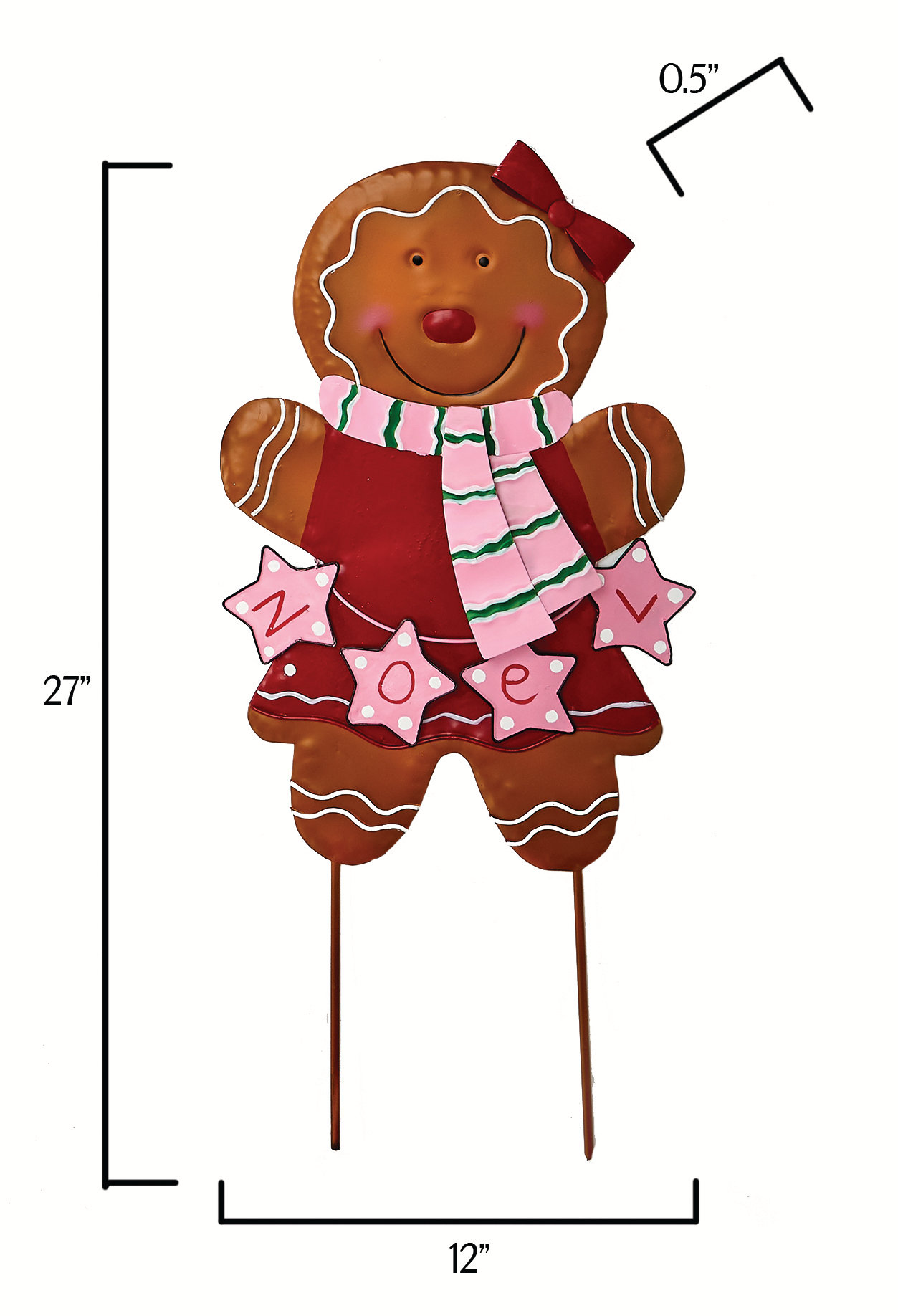 The Holiday Aisle® Metal Gingerbread Girl Garden Stake & Reviews | Wayfair