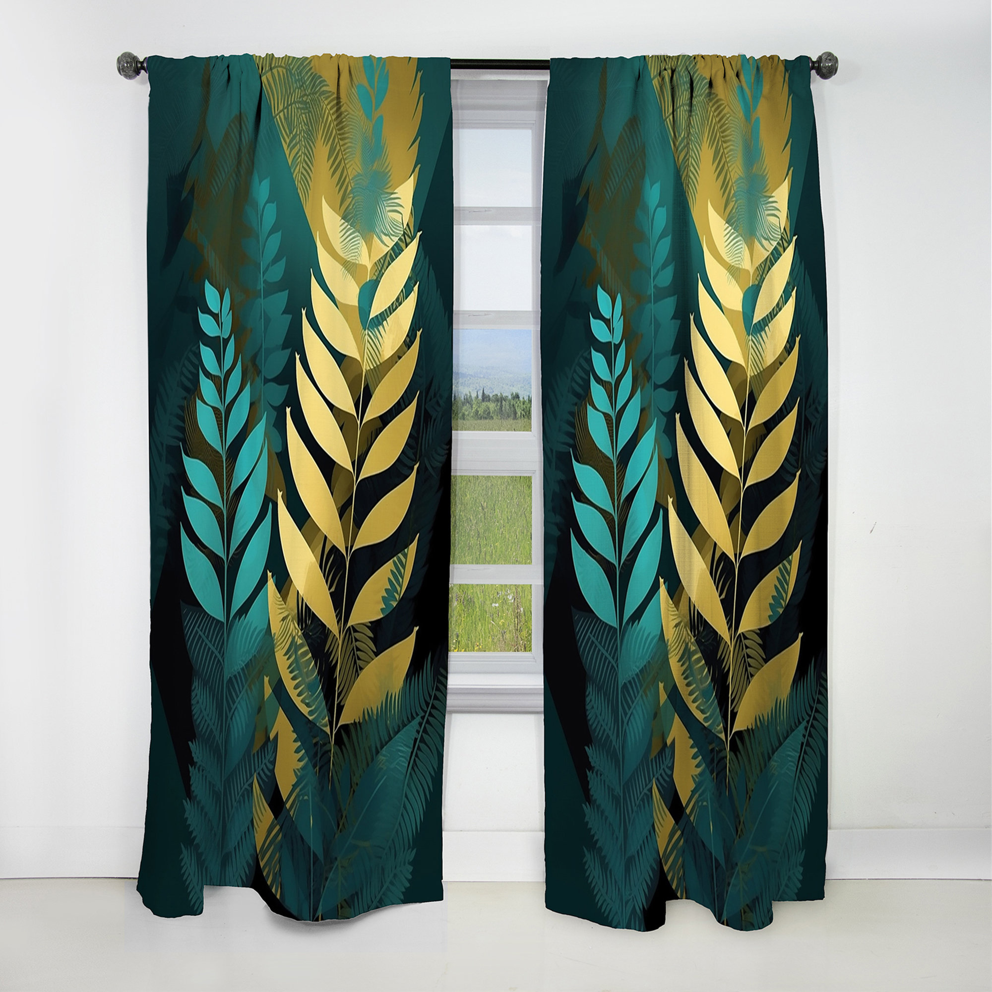Dakota Fields Green Harmonious Ferns III - Ferns Curtain - Blackout ...