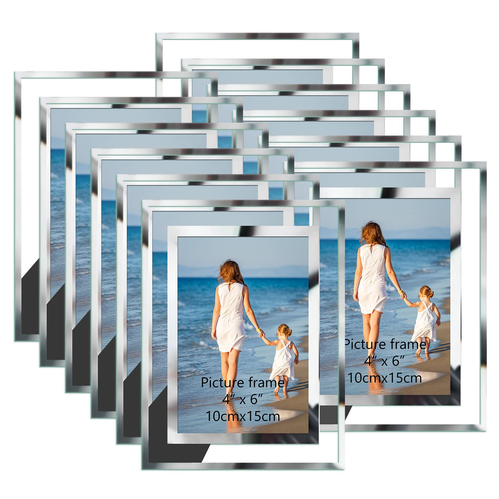 Hokku Designs Bulk 4X6 Picture Frames, 12 Packs Silver Photo Frames 4 ...