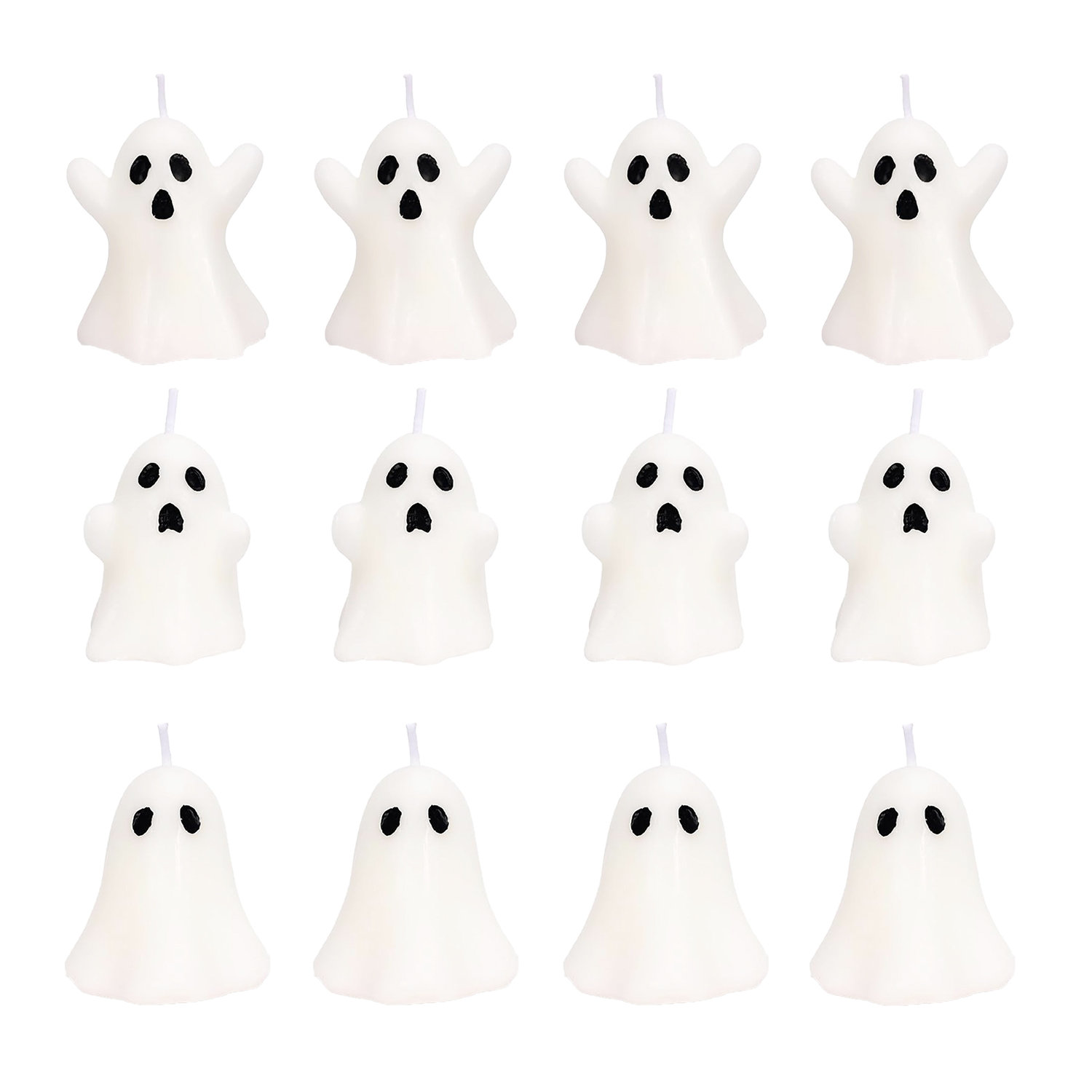 The Holiday Aisle® 12 sets of Halloween ghost candles, scary candles ...