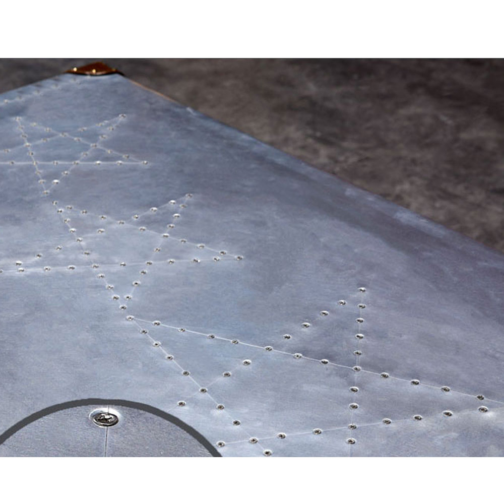 Jes Design Industrial Aluminum Skin Rectangular Coffee Table Coffee ...