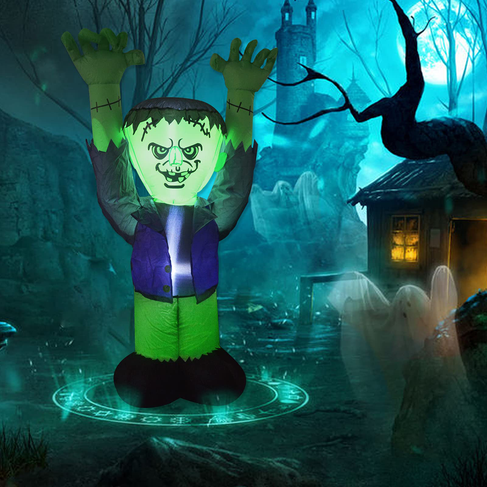 The Holiday Aisle® Halloween Inflatable 5 ft Outdoor Frankenstein ...