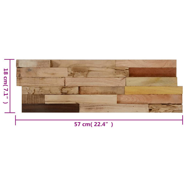 vidaXL Recycled Teak Wood Wall Cladding Panels , Natural Finish | Wayfair