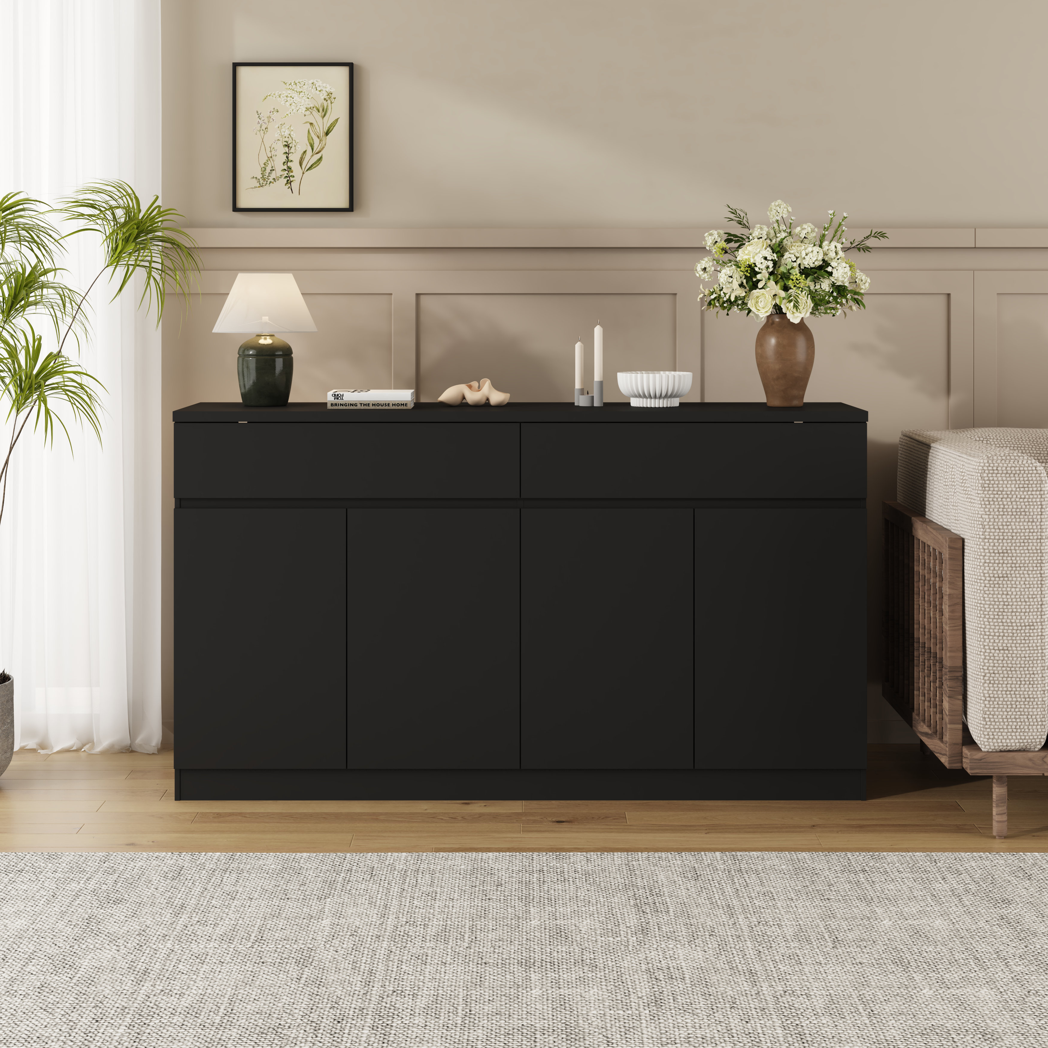 NFusion Calixa Modern Sideboard Buffet Cabinet With Ample Storage And ...