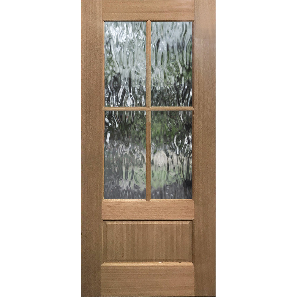 Knockety 4 Lite TDL Mahogany Slab Front Door & Reviews | Wayfair