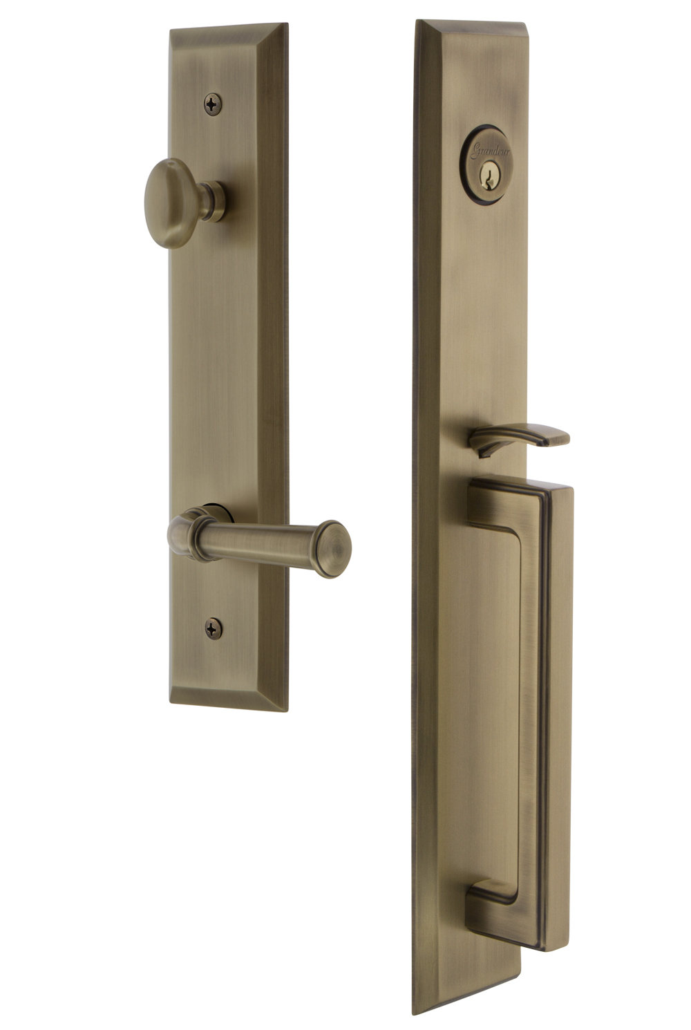 Grandeur Fifth Avenue One-Piece Handleset with Single Cylinder Deadbolt ...