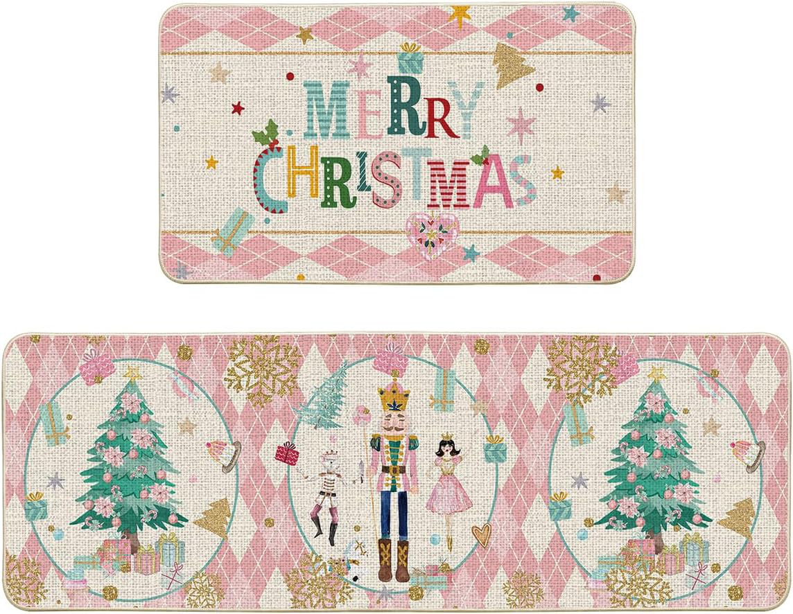 The Holiday Aisle® Merry Christmas Kitchen Mats Set of 2 | Wayfair