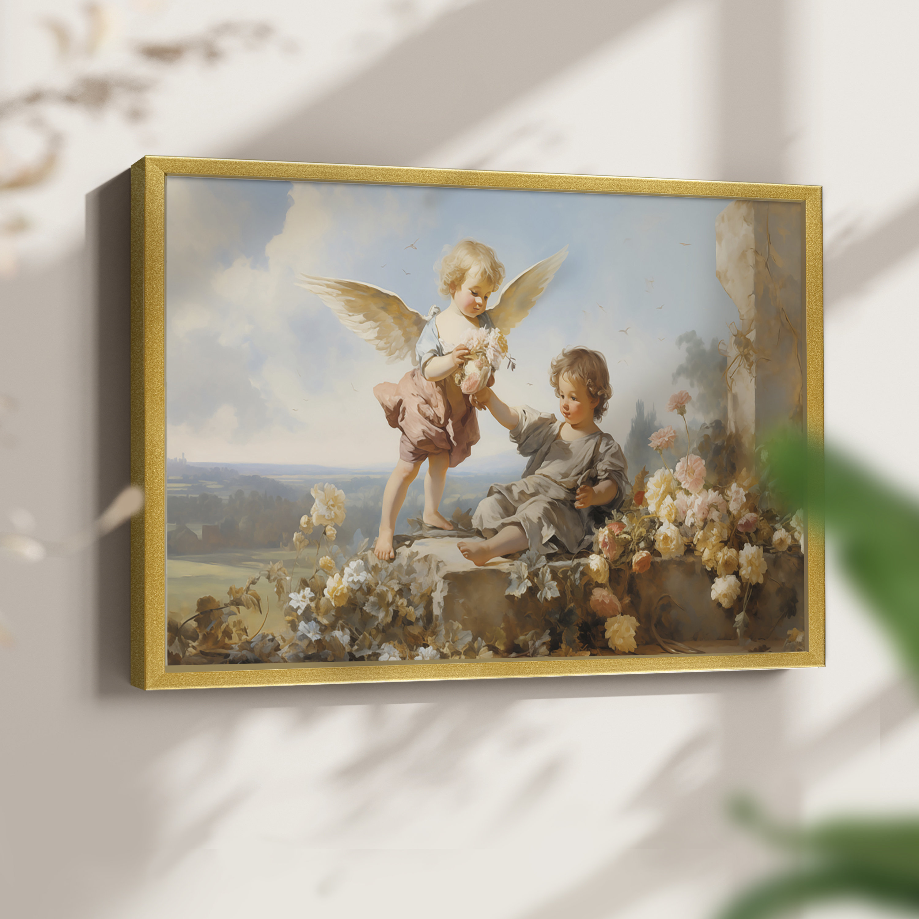 Fleur De Lis Living Angels From Above-IX -Framed Print - Restickable ...