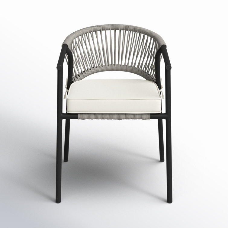 Joss & Main Adila Outdoor Stacking Dining Armchair with Cushion ...