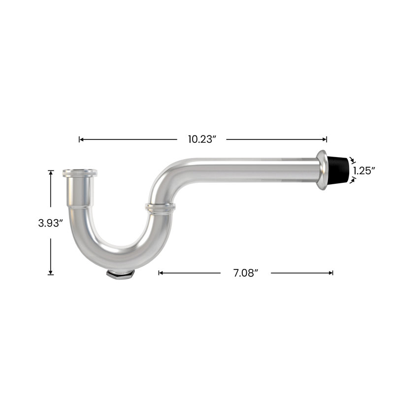 Ayna Decors Brass P Trap, 1 1/4 Bathroom Basin Waste Trap Drain Kit ...