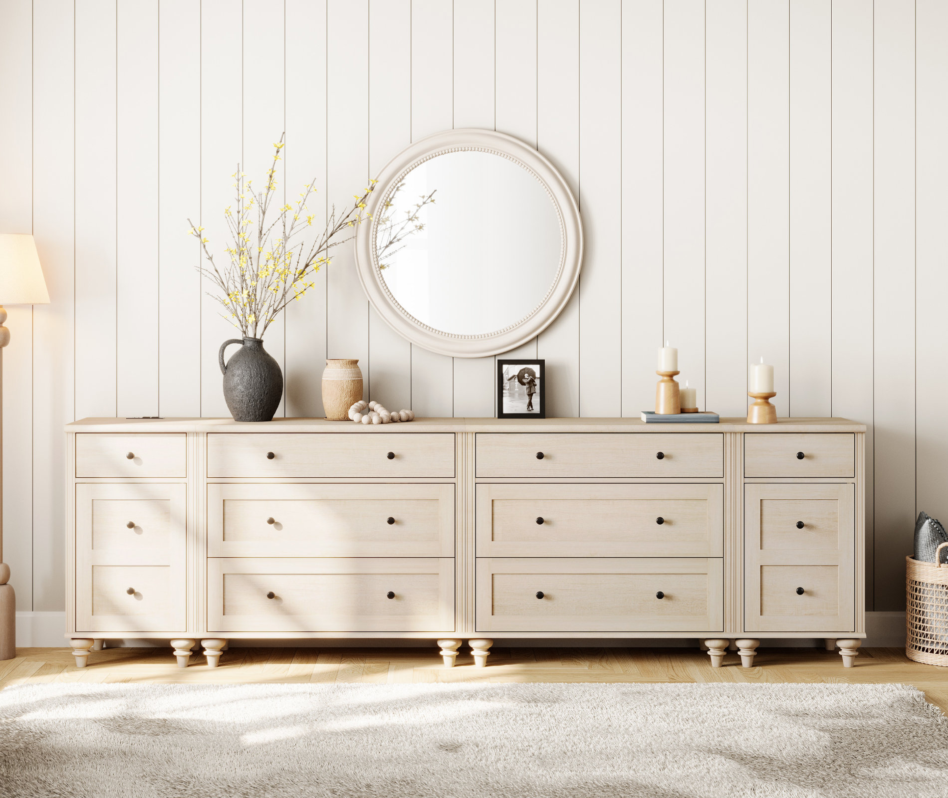 Alcott Hill Commodes de style Mid-Century avec station de charge ...