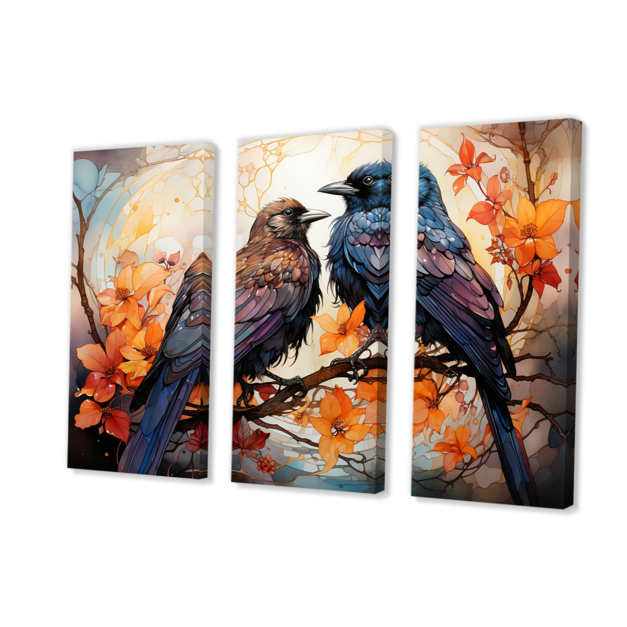 Winston Porter Crow Regal Renaissance I - 3 Piece Wrapped Canvas Print ...
