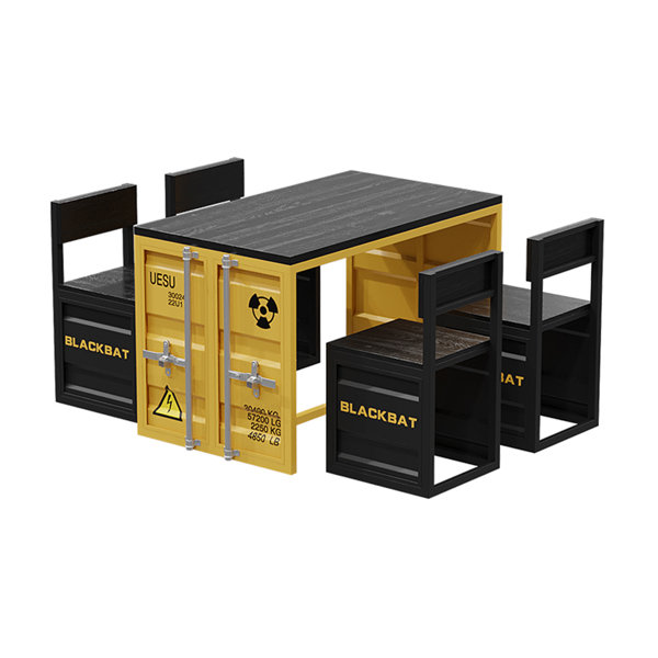 Light House LLC Industrial Air Container Table And Chairs 5 - Piece ...