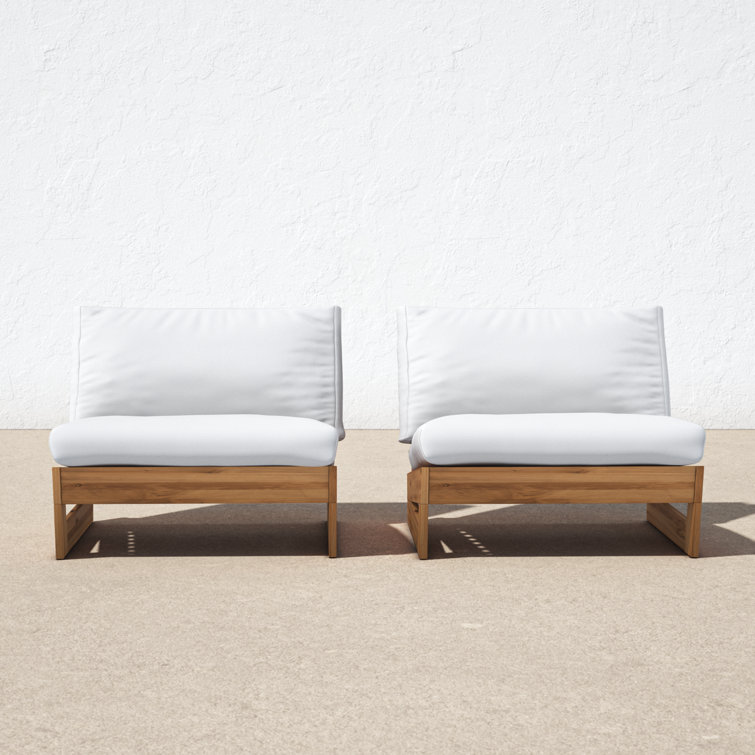 AllModern Louise Outdoor Armless Lounge Chair with Sunbrella Cushions ...