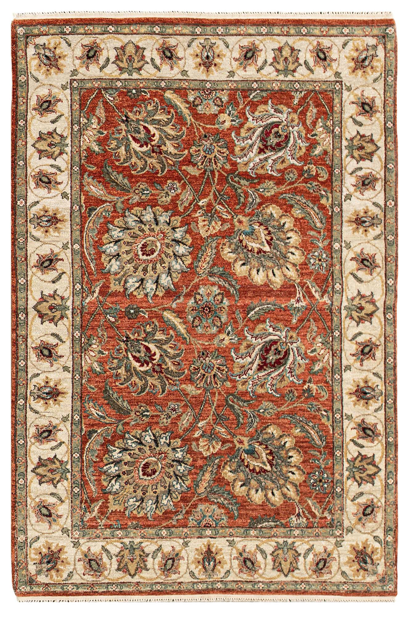 Bokara Rug Co., Inc. Hand-Knotted High-Quality Rust and Ivory Area Rug ...