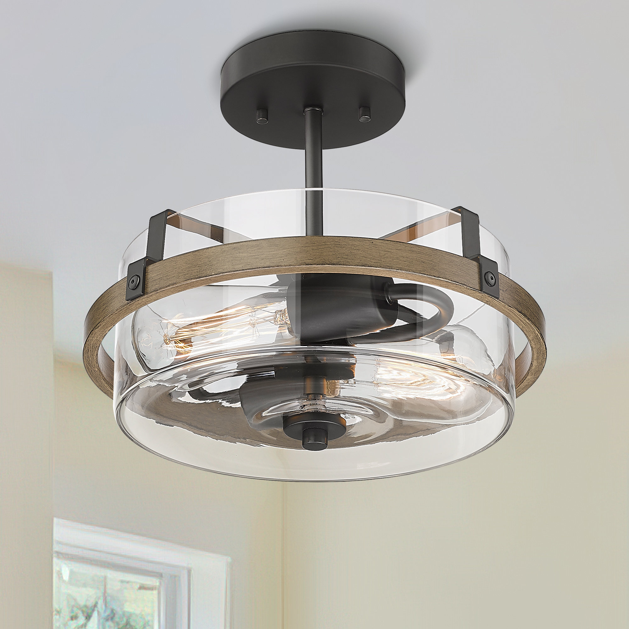 Trent Austin Design Moriarty Glass Semi Flush Mount & Reviews - Wayfair ...