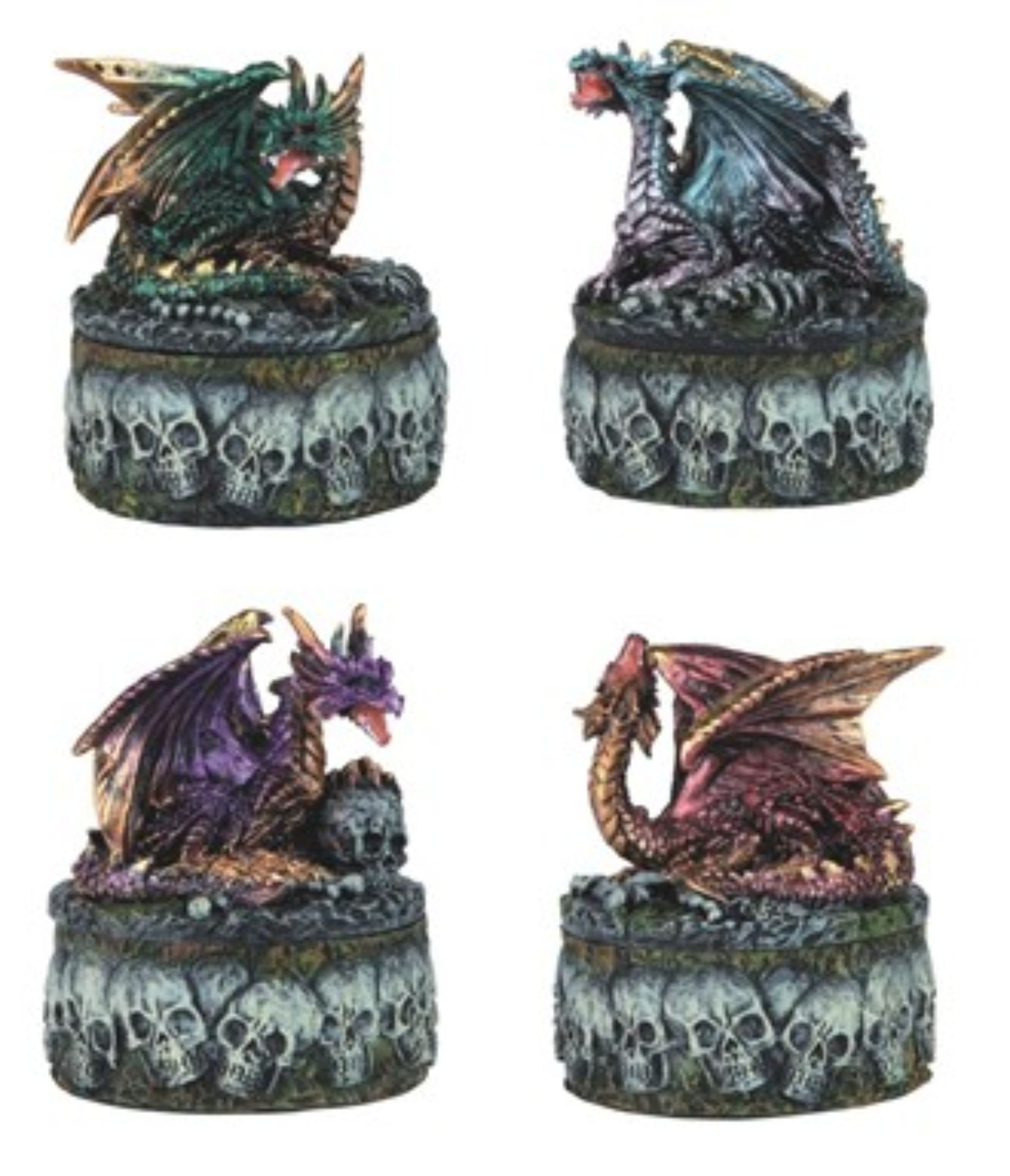 Trinx 4-PC 3"H Dragon And Skull Trinket Box Set - Wayfair Canada