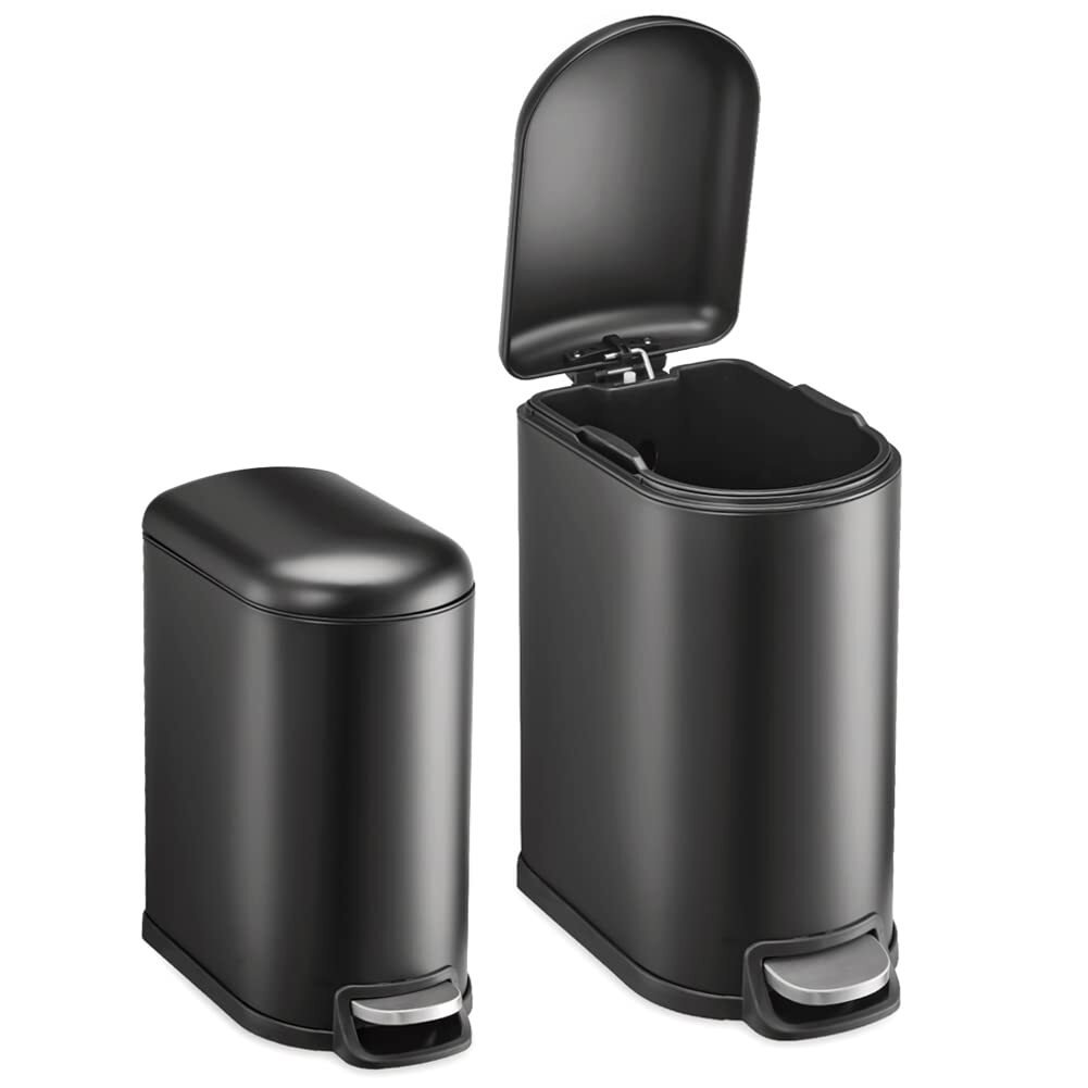 babevy Steel 10.6 Gallons Step on Trash Can Sets - Wayfair Canada