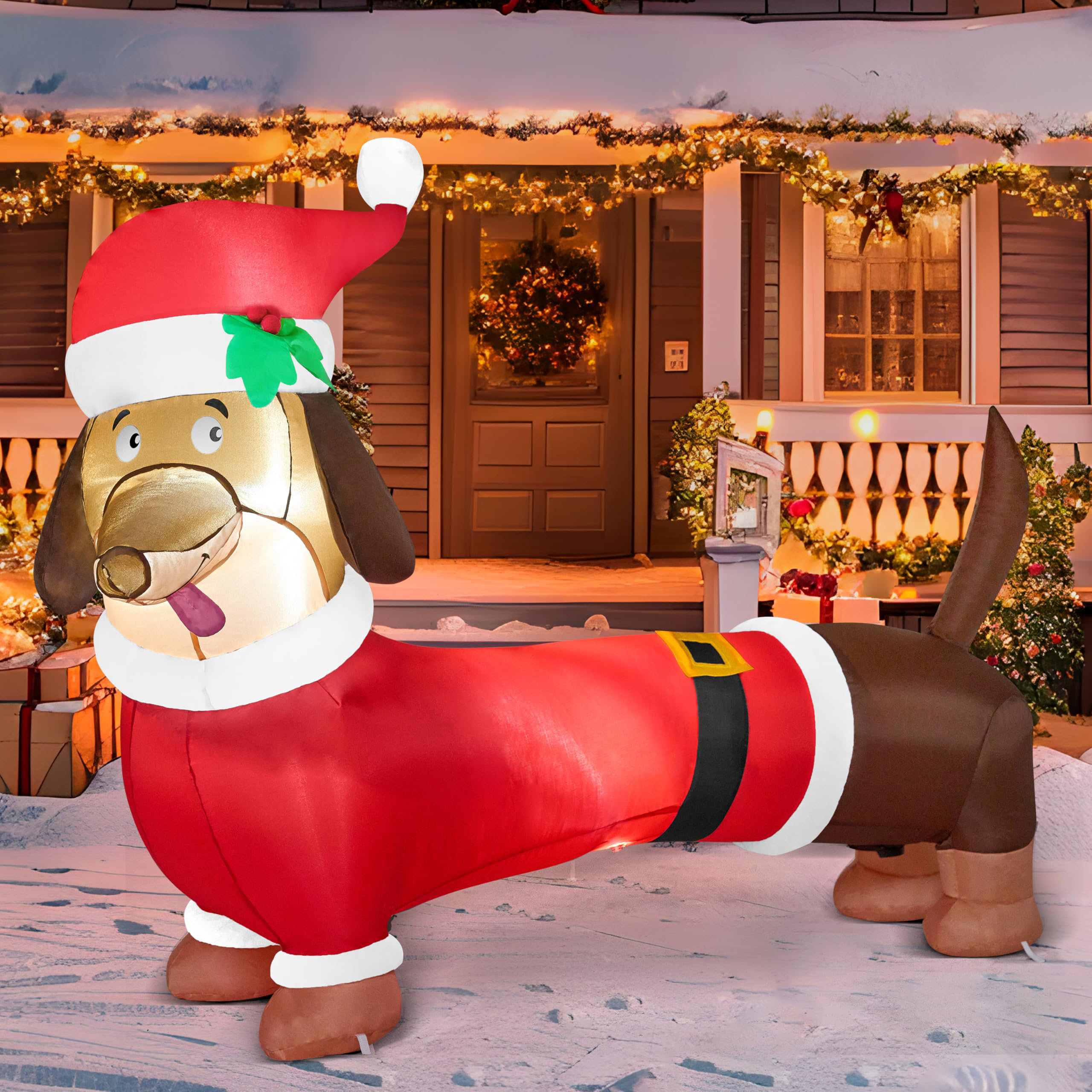 The Holiday Aisle® Teckel gonflable lil helper du père noël - Wayfair ...