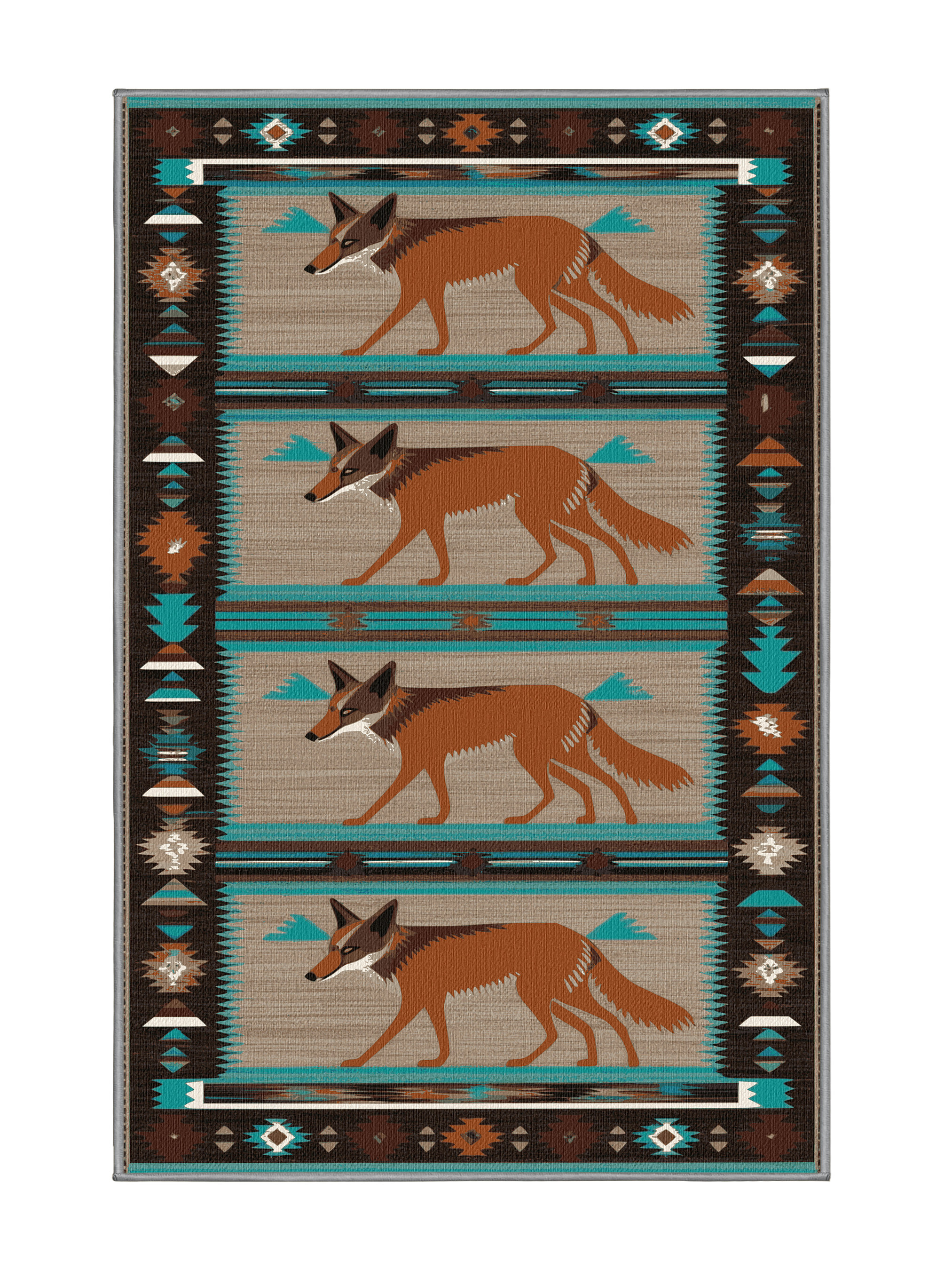 Dakota Fields Washable Coyote Southwestern Area Rug | Wayfair