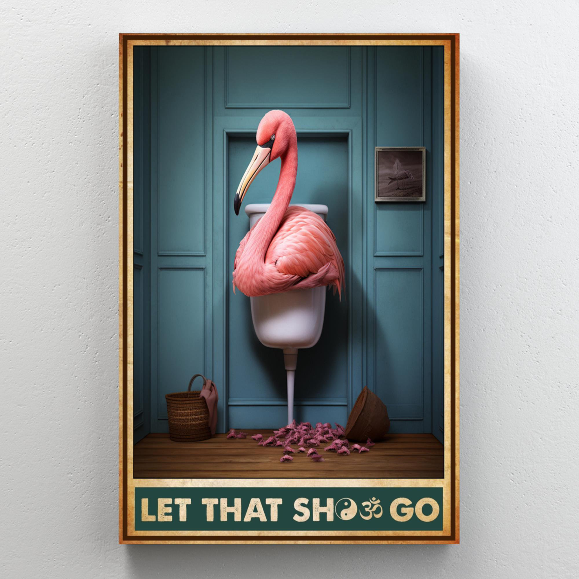 Trinx Flamingo Let That Shoo Go - 1 Piece Rectangle Graphic Art Print ...