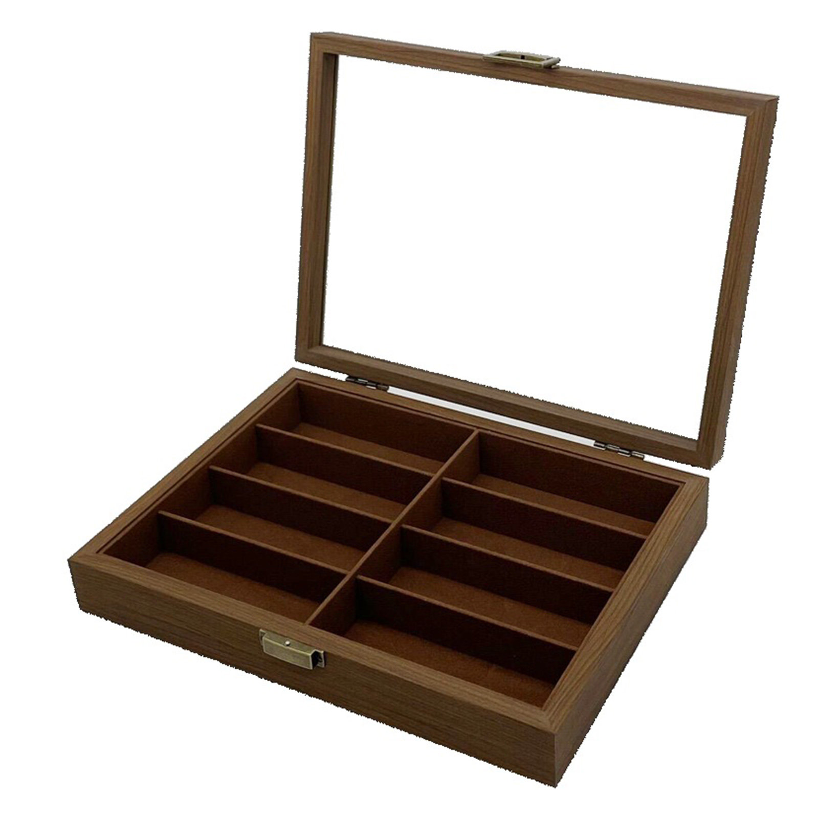 Red Barrel Studio Wooden Sunglasses Organizer with 8 Slots Lockable ...