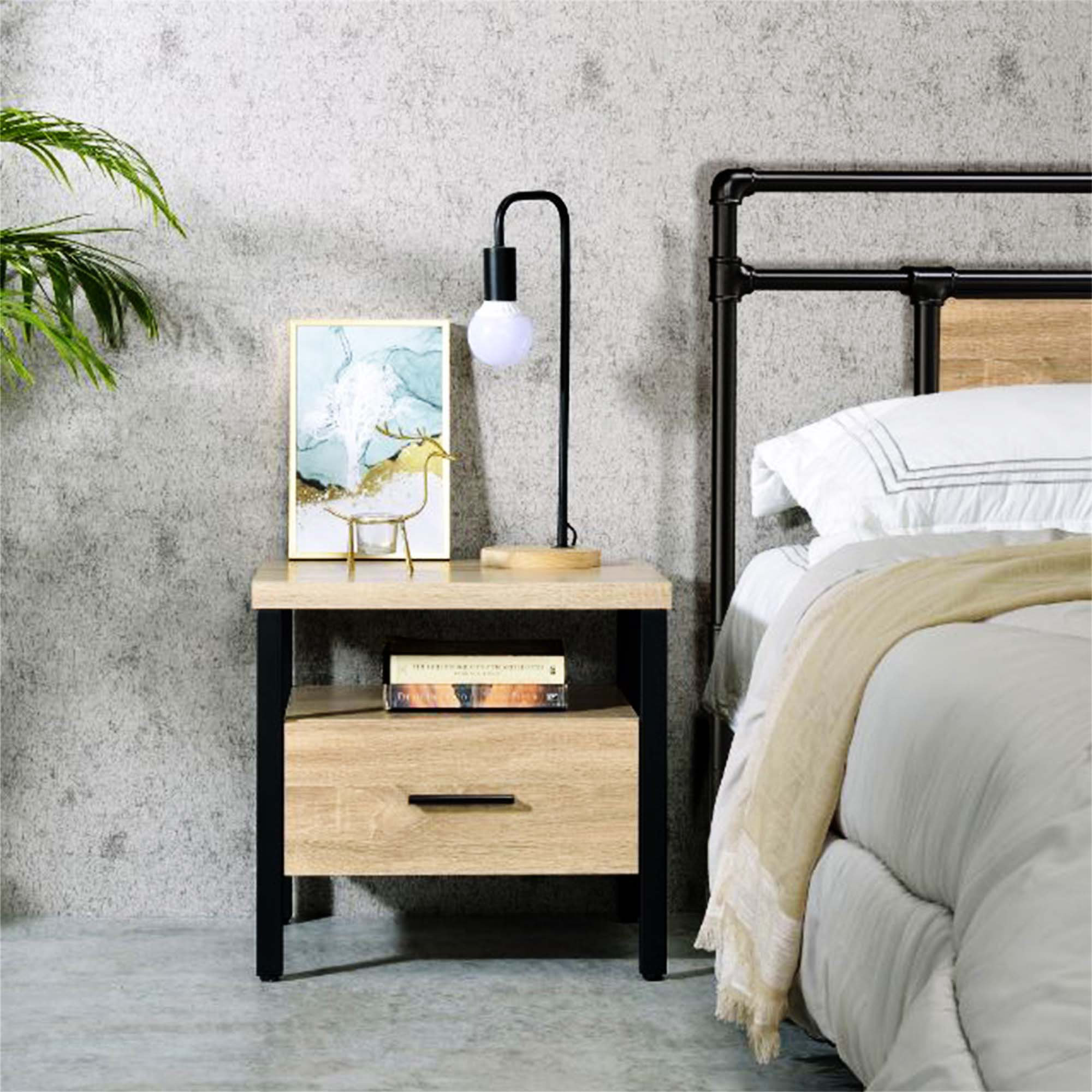 17 Stories One Drawer Nightstand With 1 Tier Shelf - Wayfair Canada
