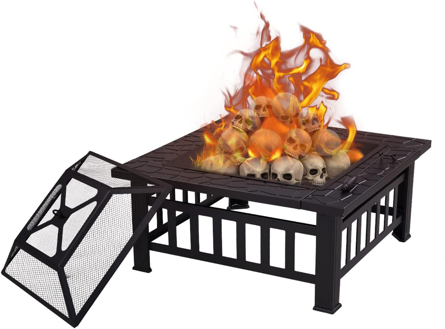 olilawn Olilawn 32 inch Outdoor Fire Pit,Bonfire Wood Burning Fire Pit ...
