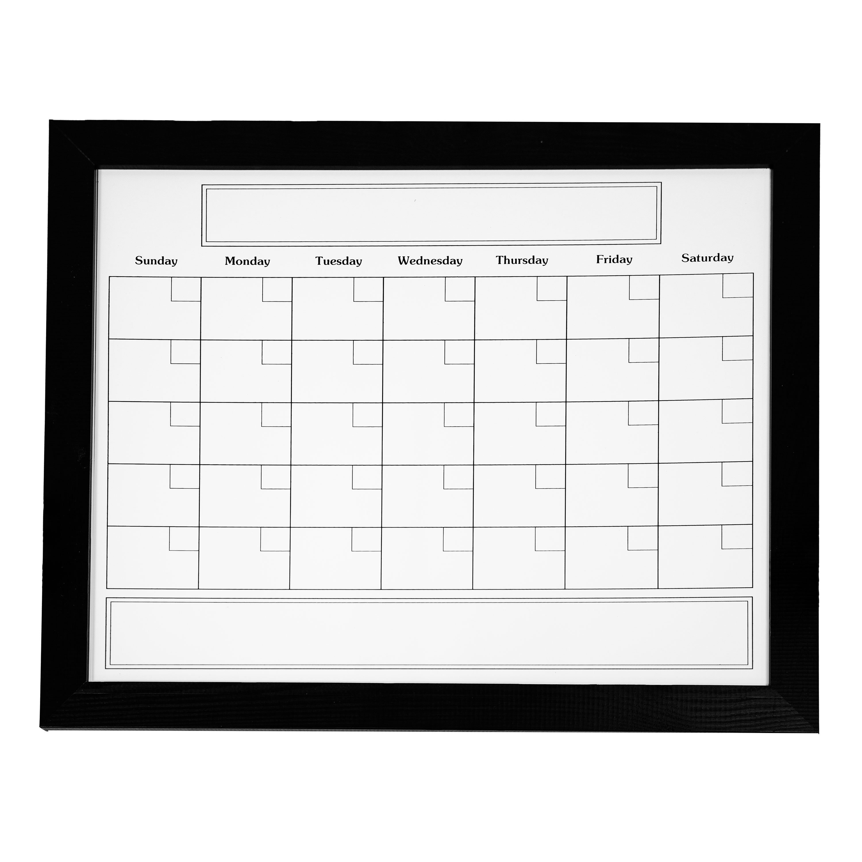 Inbox Zero 30" x 24" Wall-Mounted Magnetic Dry-Erase Board Calendar ...