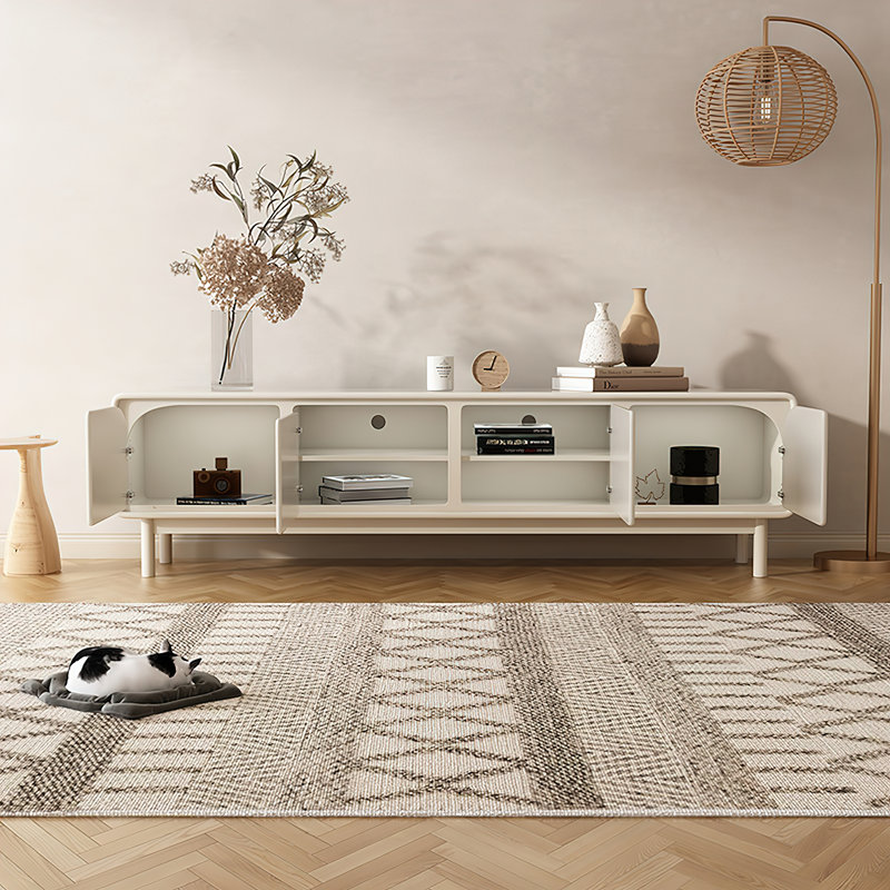 Latitude Run® 78.7"W Modern Storage TV Stand Beige Style Sideboard ...