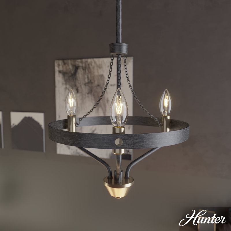 Hunter Fan Merlin 3 Light Chandelier Ceiling Light Fixture | Wayfair