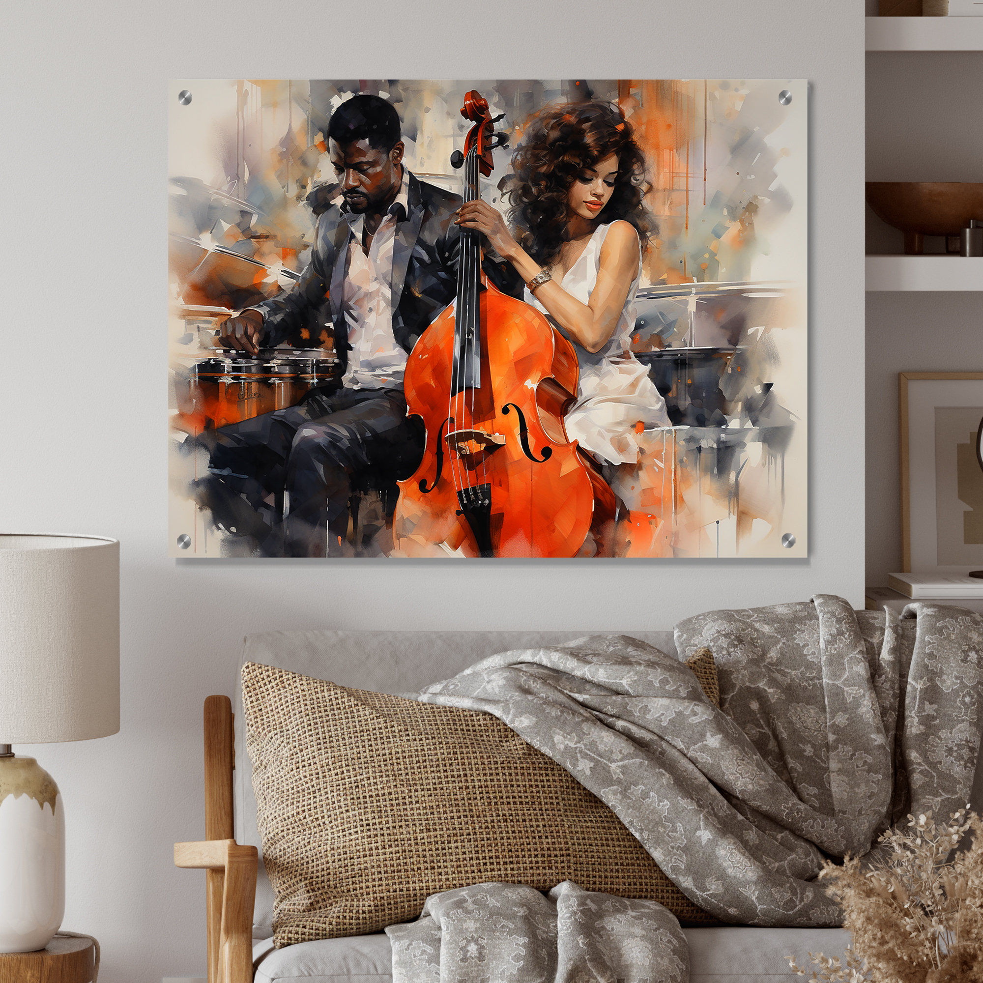 Winston Porter Orange Black Music Harmonious Duo II - Music Acrylic ...