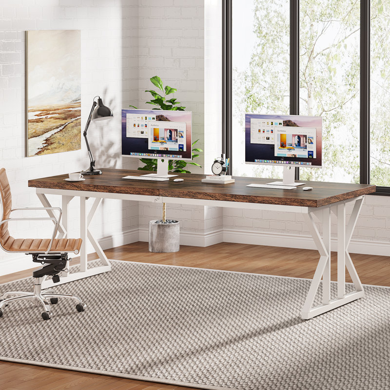 Gracie Oaks Metal Base Computer Desk & Reviews | Wayfair