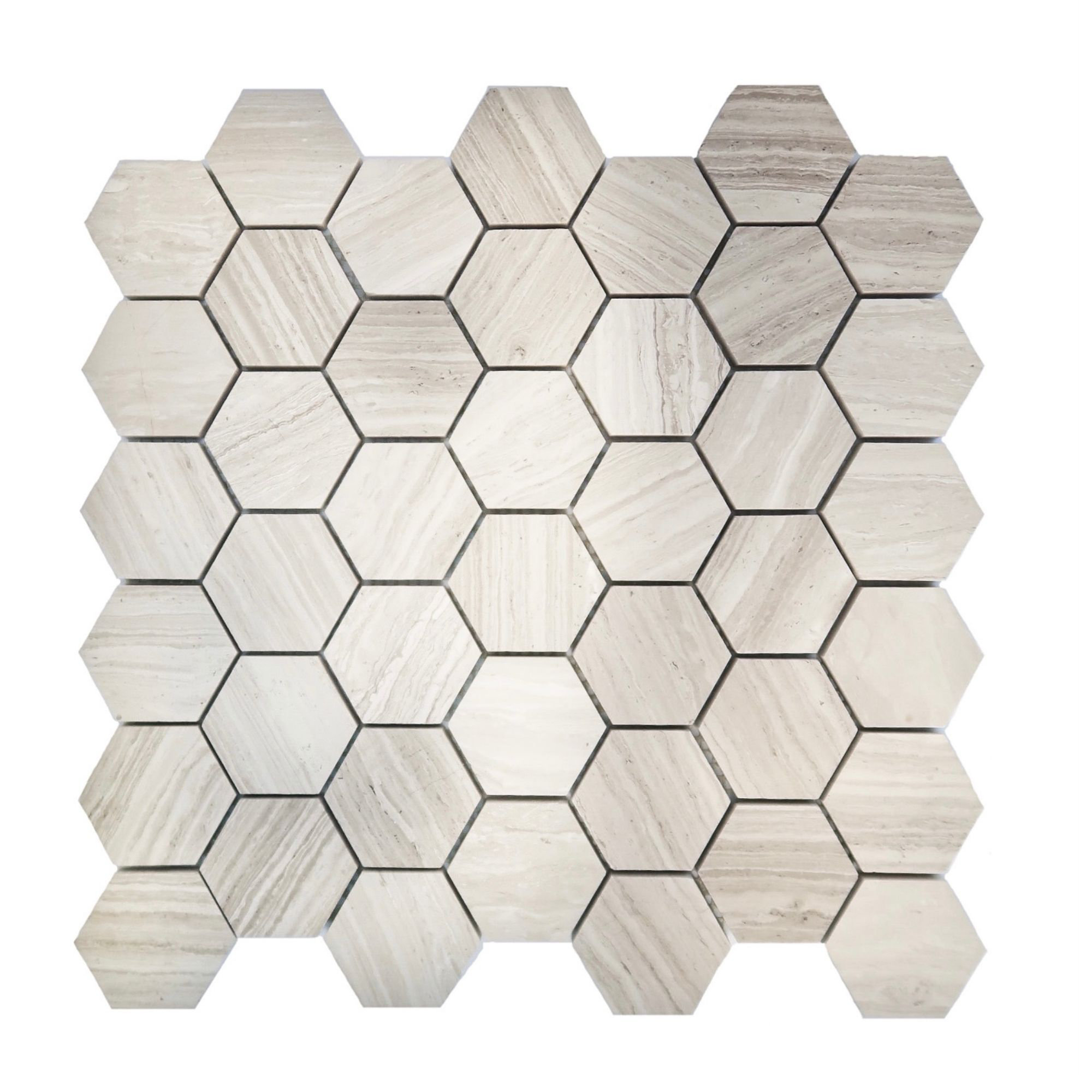 NuWa Stone Inc White Oak Marble 2" Hexagon Mosaic | Perigold