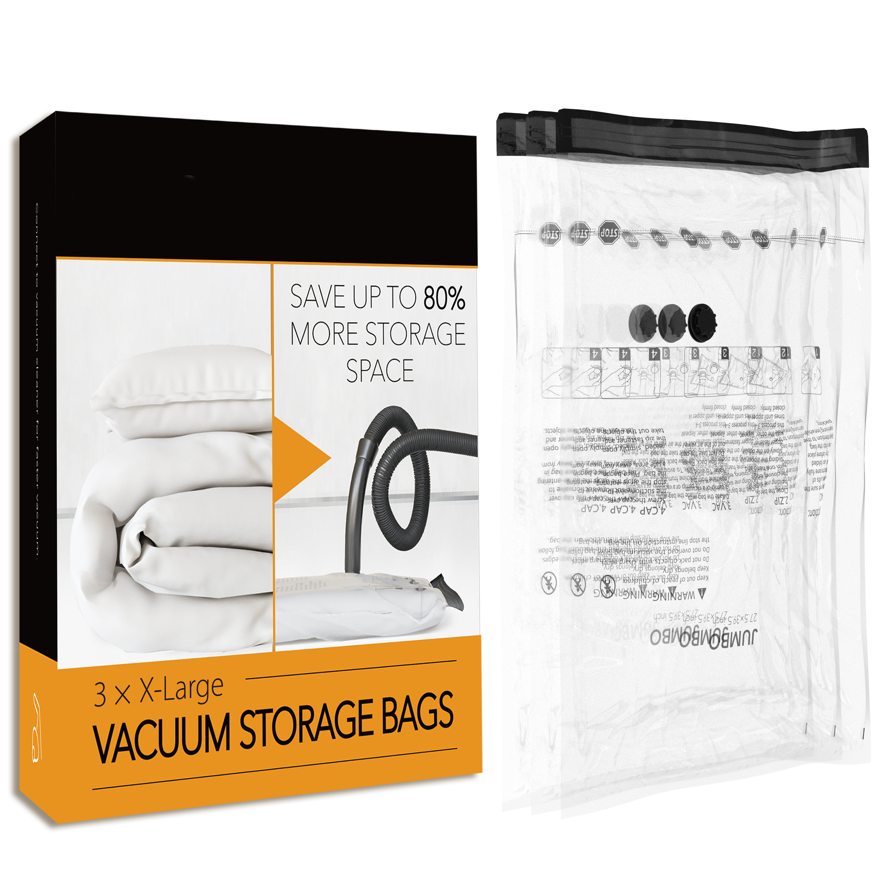 SpaceAid Jumbo Vacuum Storage Bags – Space Saver Compression Sealer for ...