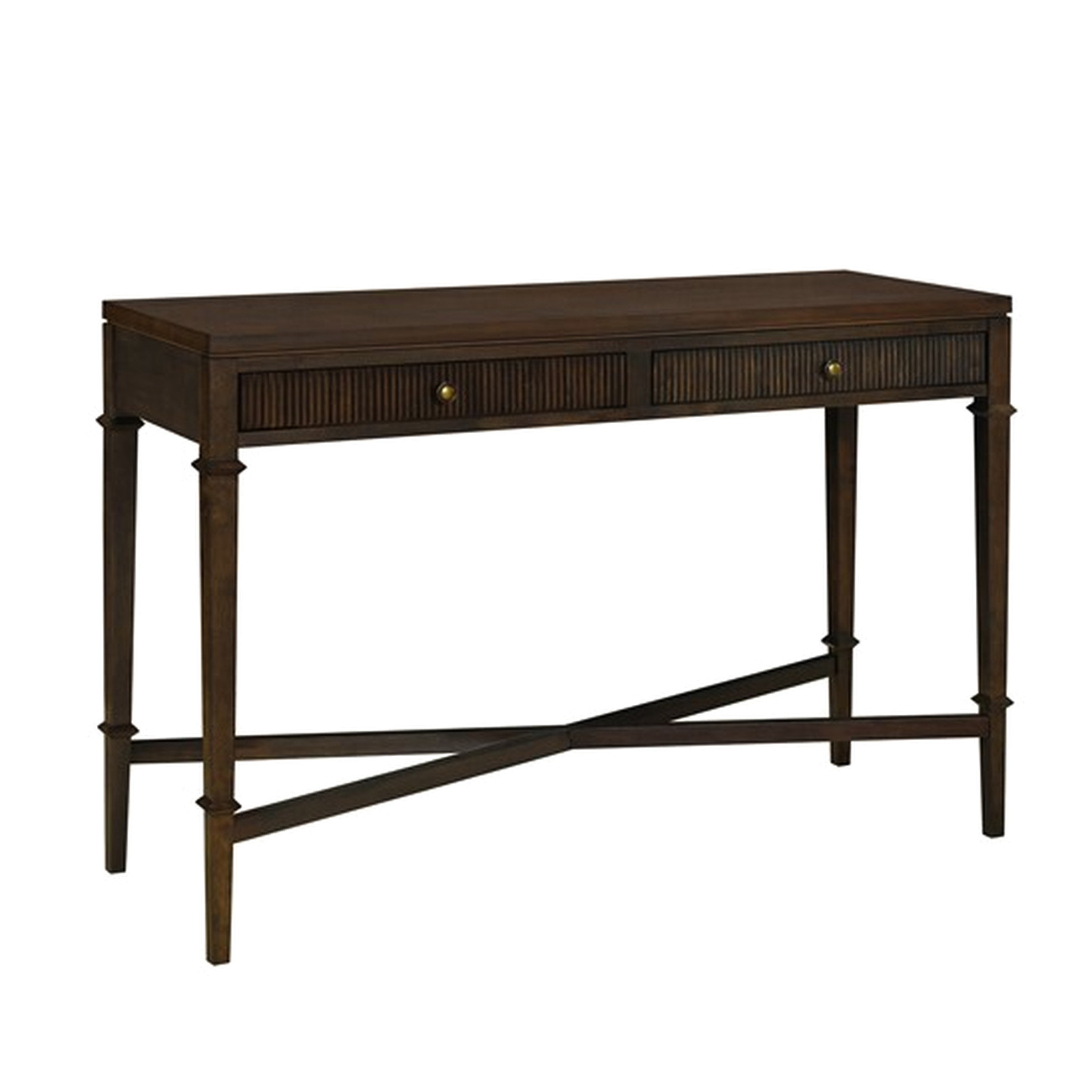 Banior Brown Fluted Console With 2 Drawer Storage - Enhances Foyer Look ...