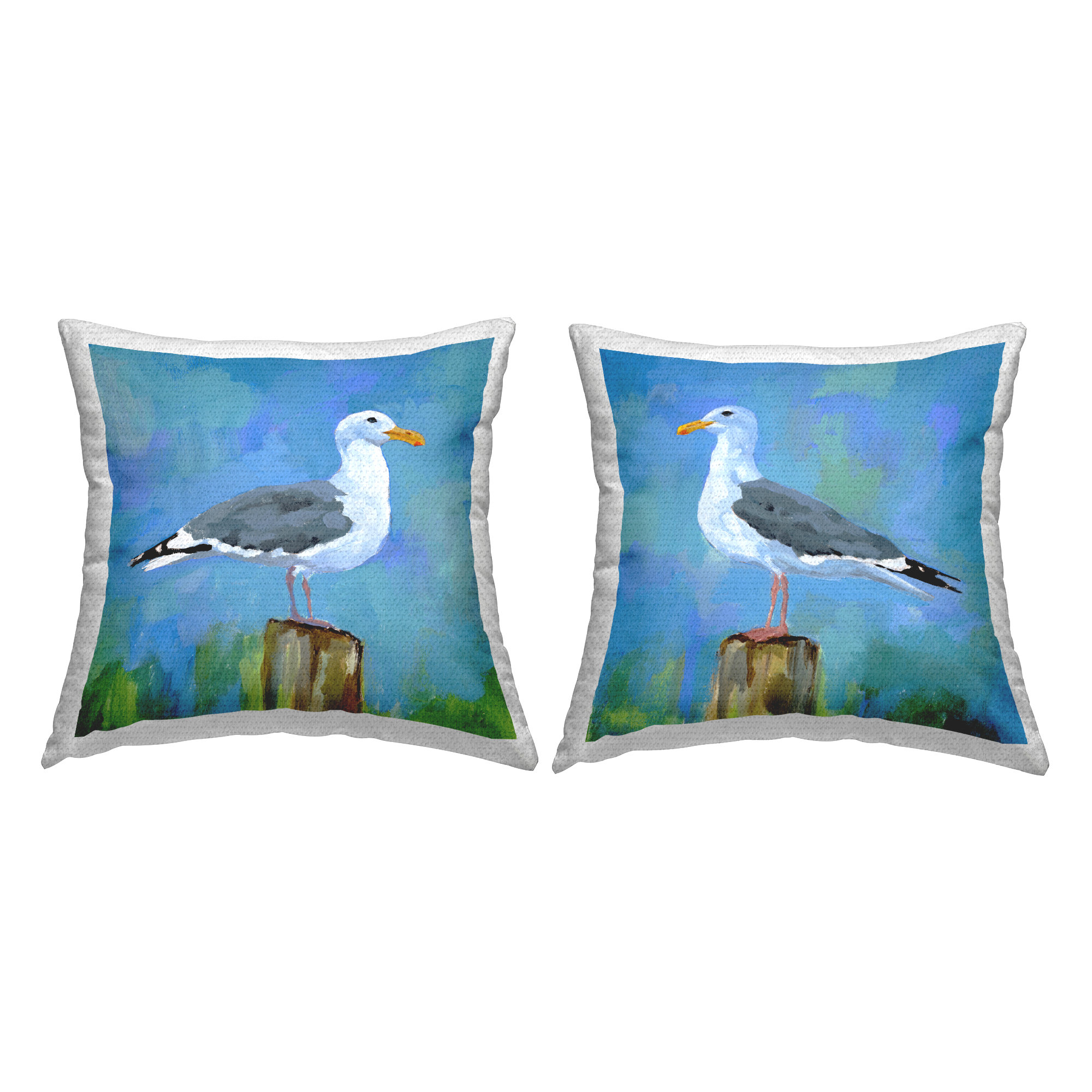Stupell Industries Seagulls on Seaside Dock 2 Piece Outdoor Printed ...