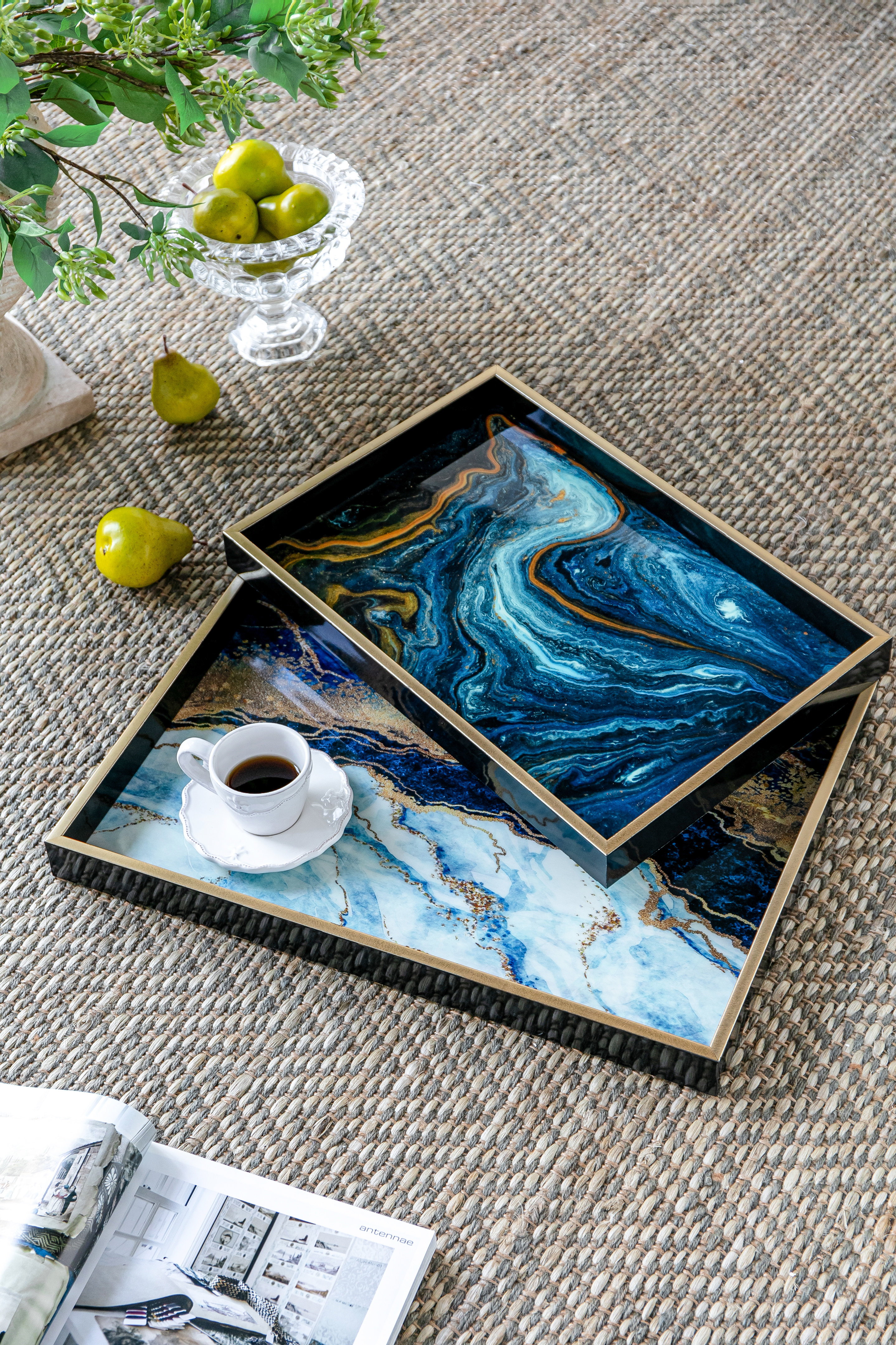Etta Avenue™ Lorna Decorative 2 Piece Vanity Tray Set | Wayfair