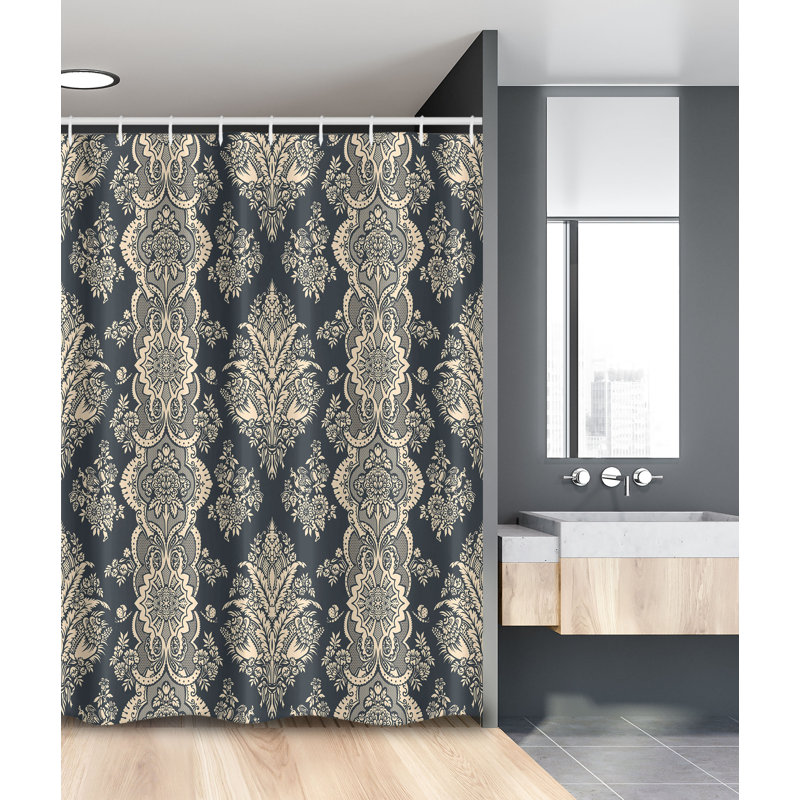 East Urban Home Saidel Damask Shower Curtain with Hooks Included | Wayfair