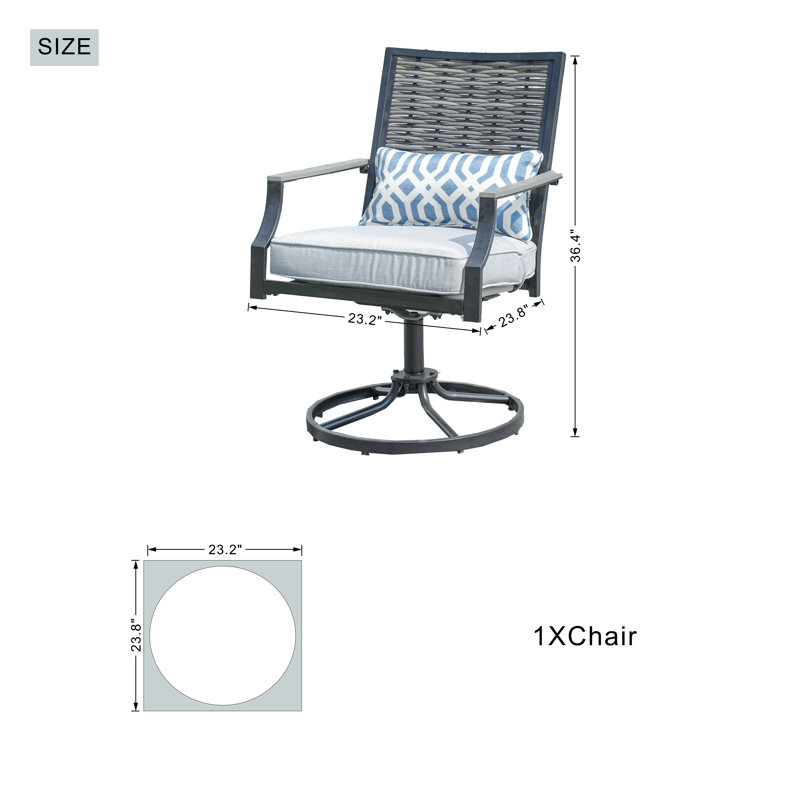 Red Barrel Studio® Daeyon Outdoor Dining Armchair with Cushion (Set of ...