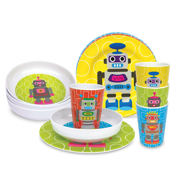 French Bull 4pc Kids Bowl Set - Robots | Wayfair