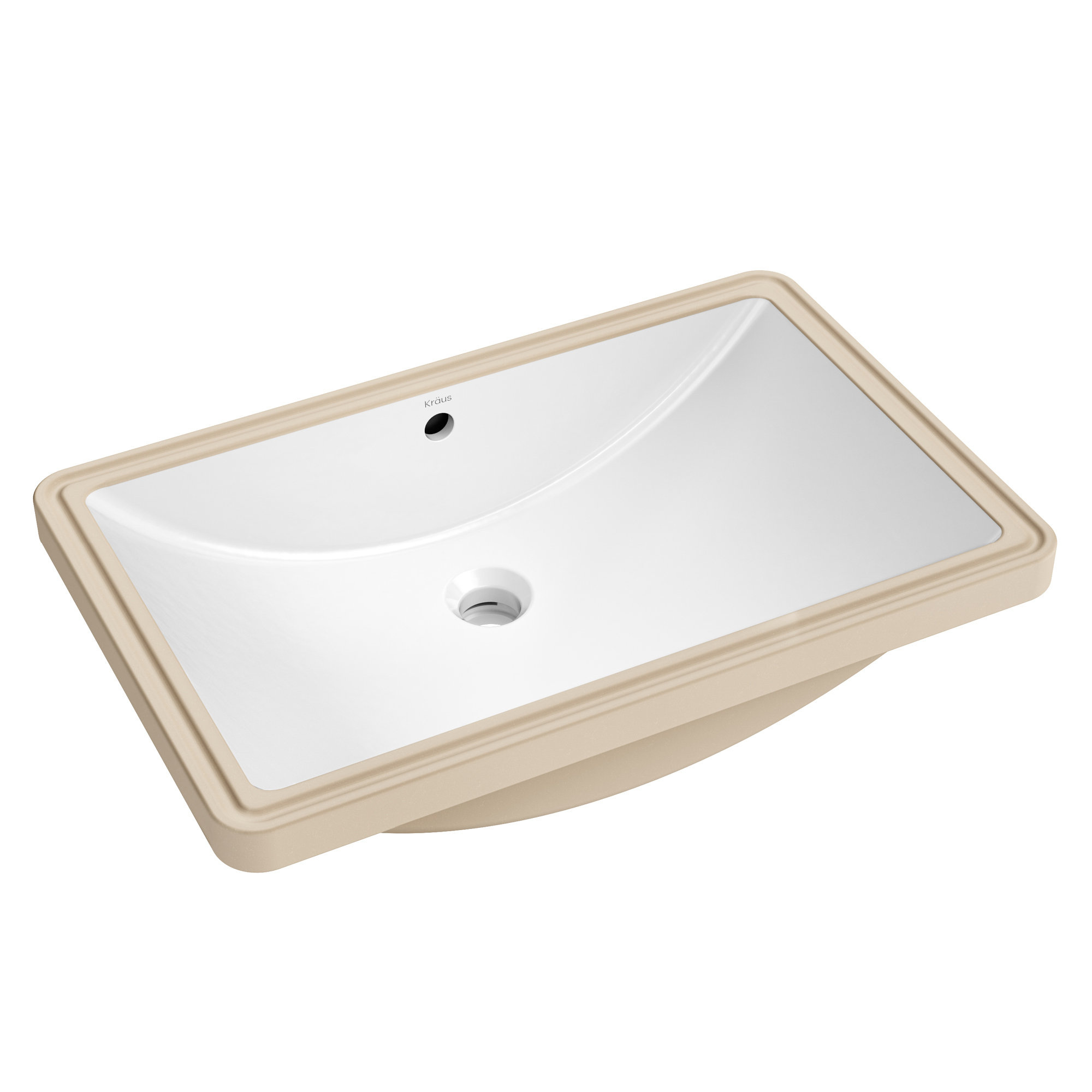 KRAUS Elavo. Rectangular Porcelain Ceramic Undermount Bathroom Sink In ...
