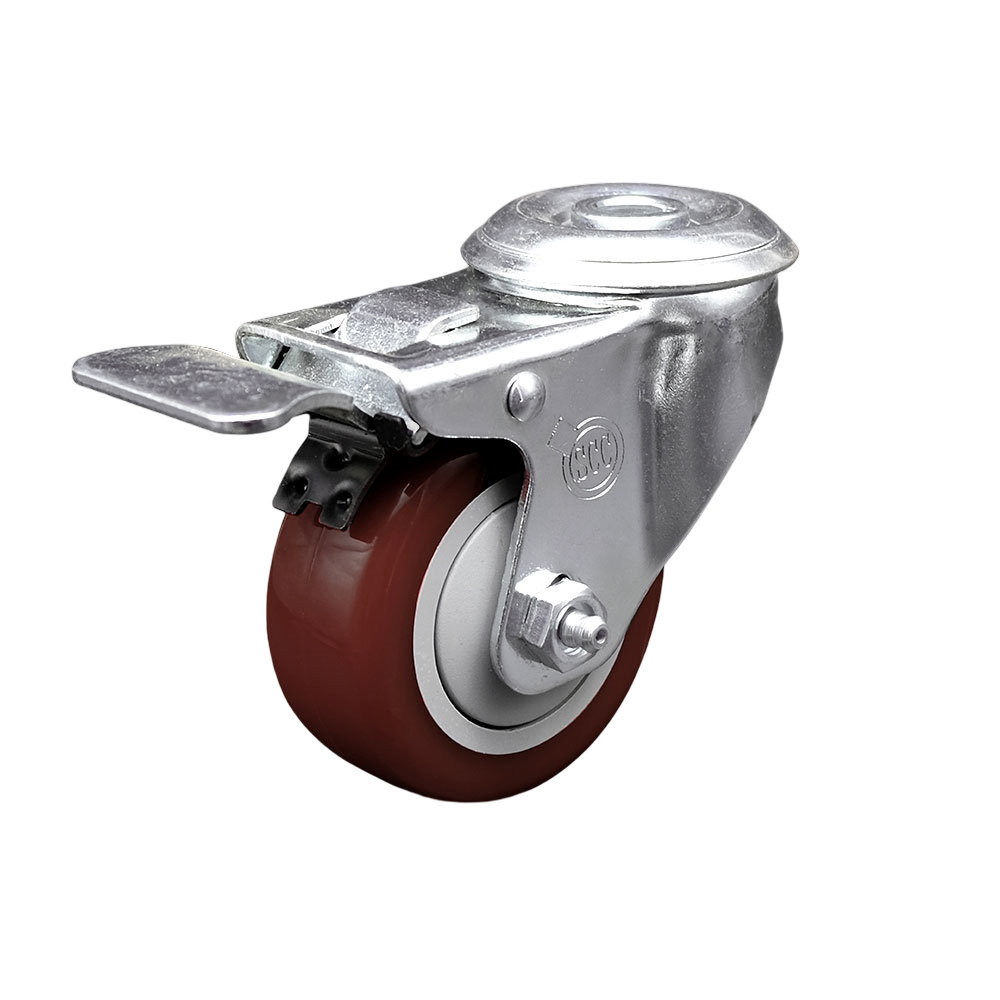 Service Caster Polyurethane Bolt Hole Caster with Total Lock Brake ...