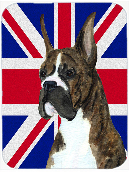 Caroline's Treasures Union Jack Boxer with English British Flag Glass ...
