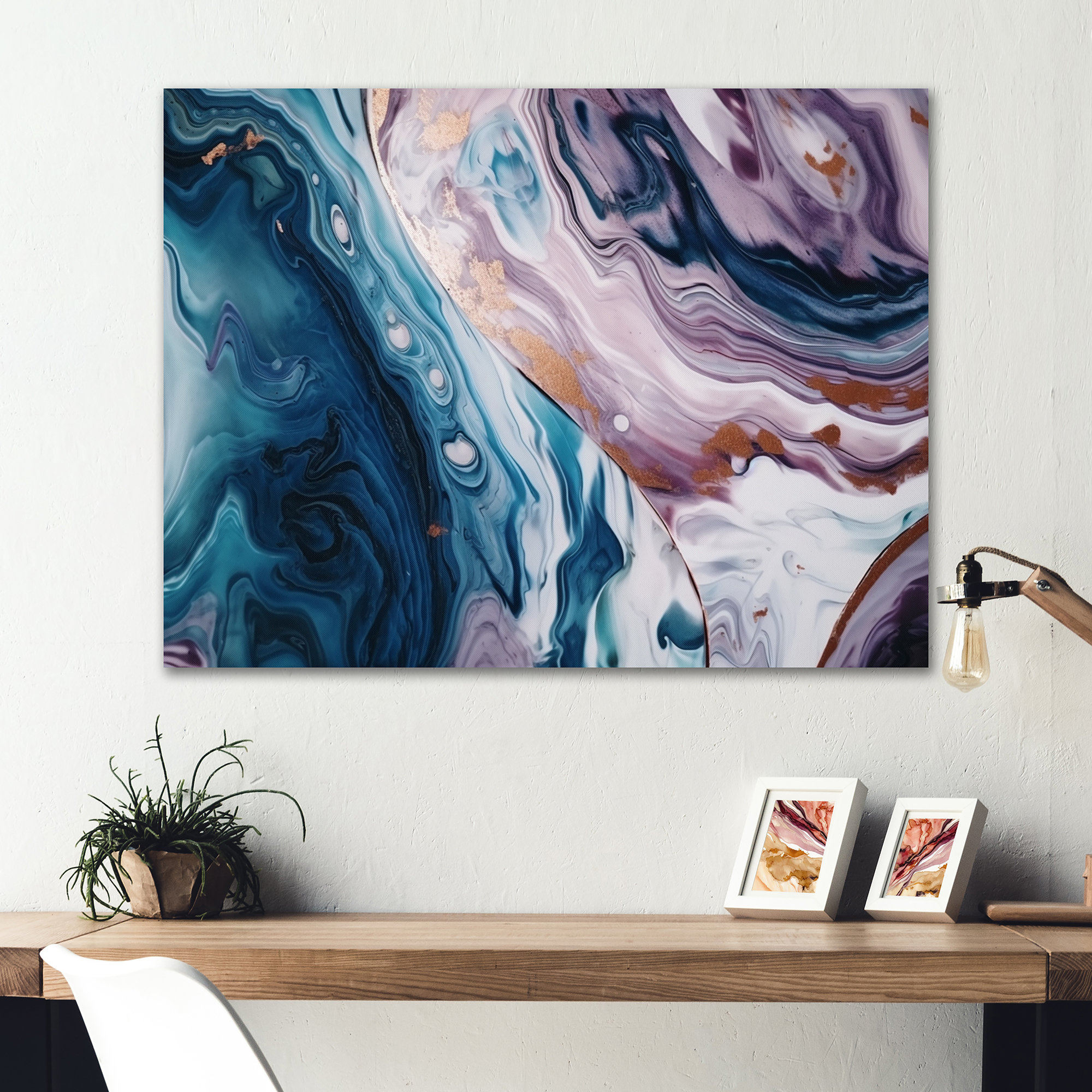 Ivy Bronx Solid Abstract Marble - Abstract Marble Metal Wall Decor ...