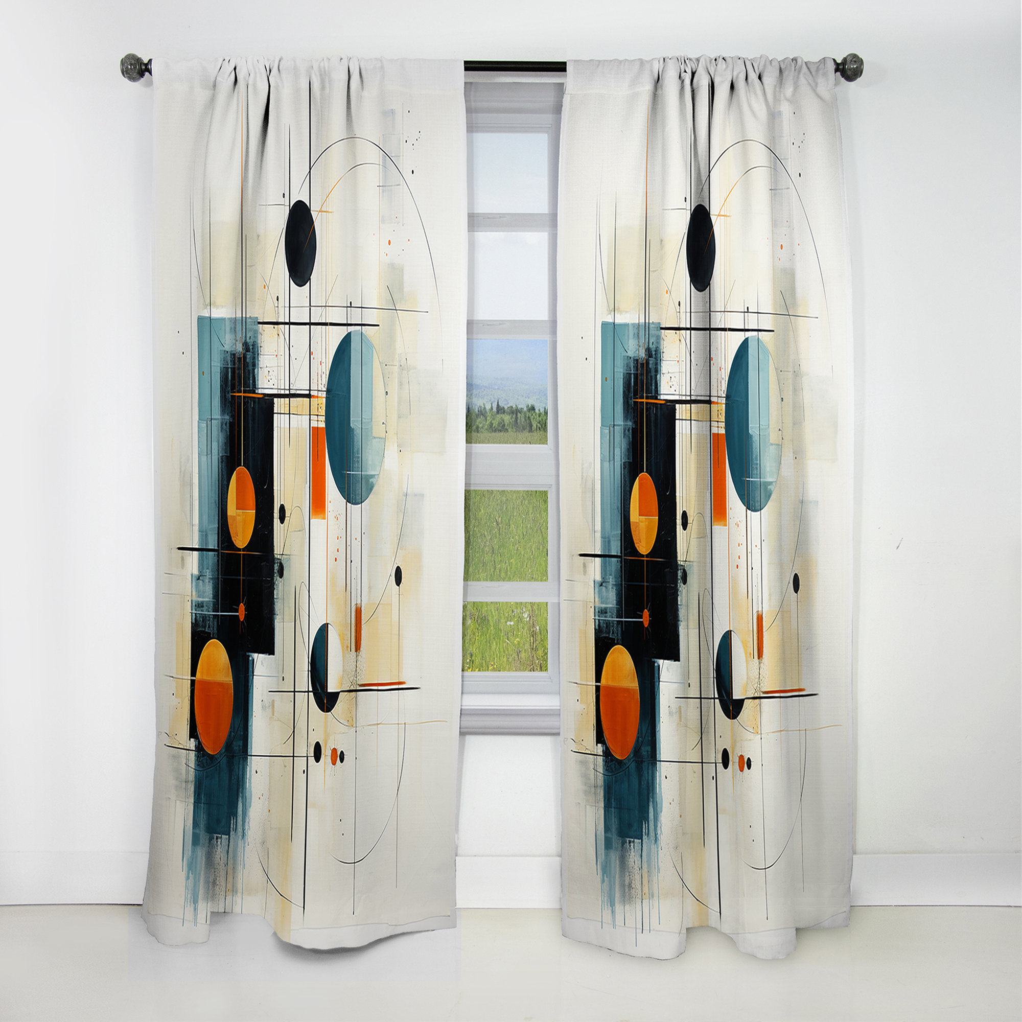 East Urban Home Gaviota - Minimalism Abstract Blackout Curtain - 1 ...