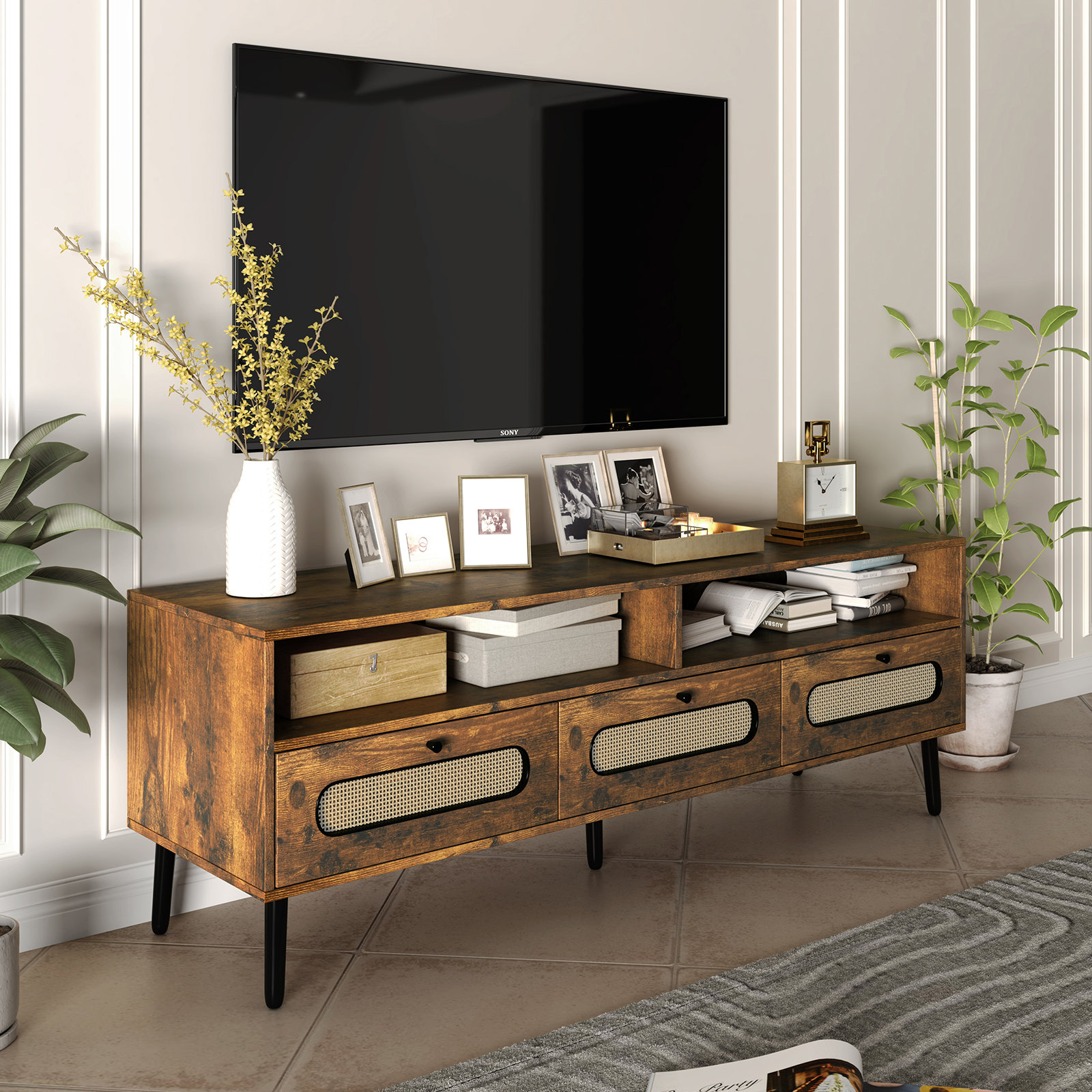 Bay Isle Home™ Boho Tv Stand For Tv Up To 65",entertainment Center With ...