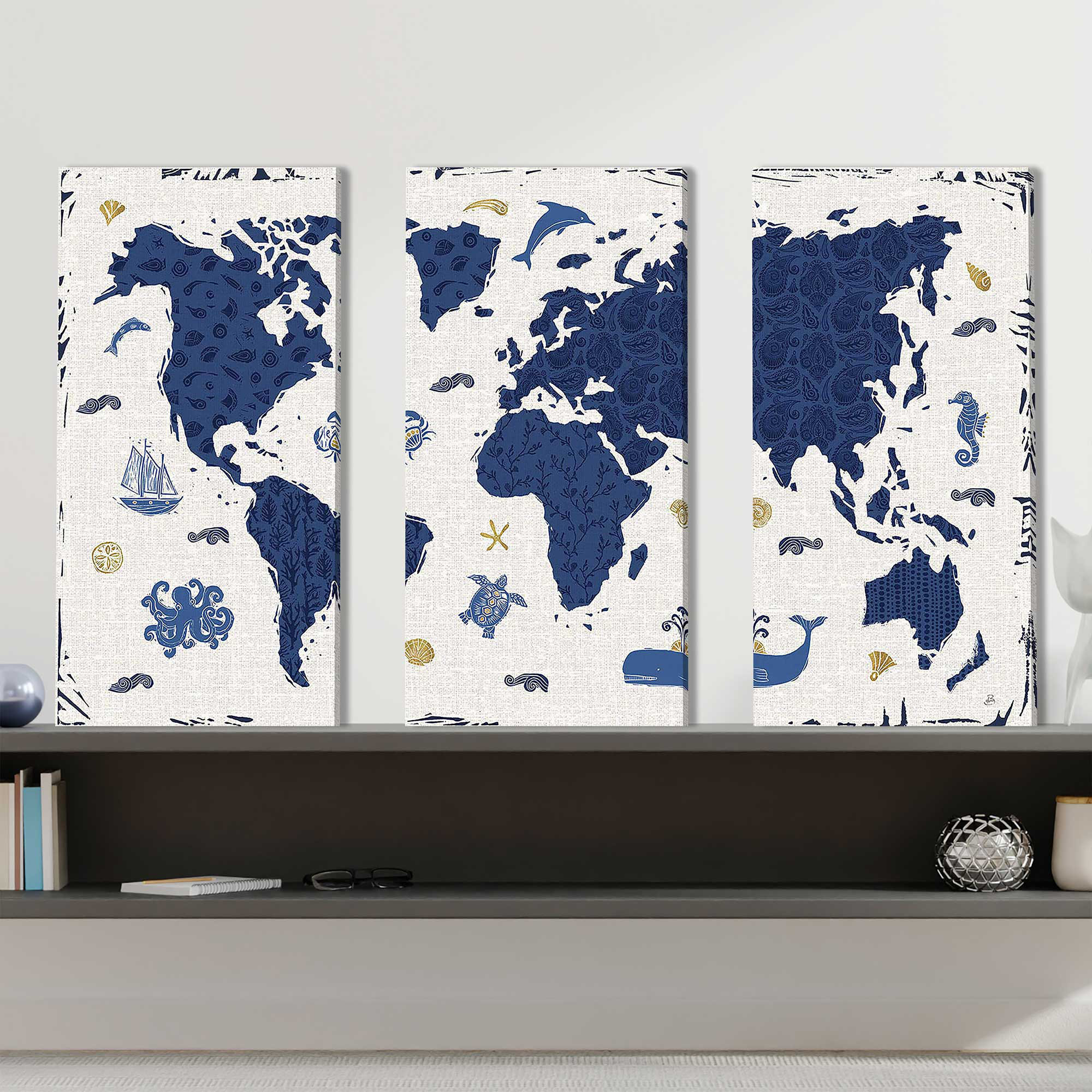 Breakwater Bay "Primitive Sea II" By Daphne Brissonnet 3 Piece Print On ...