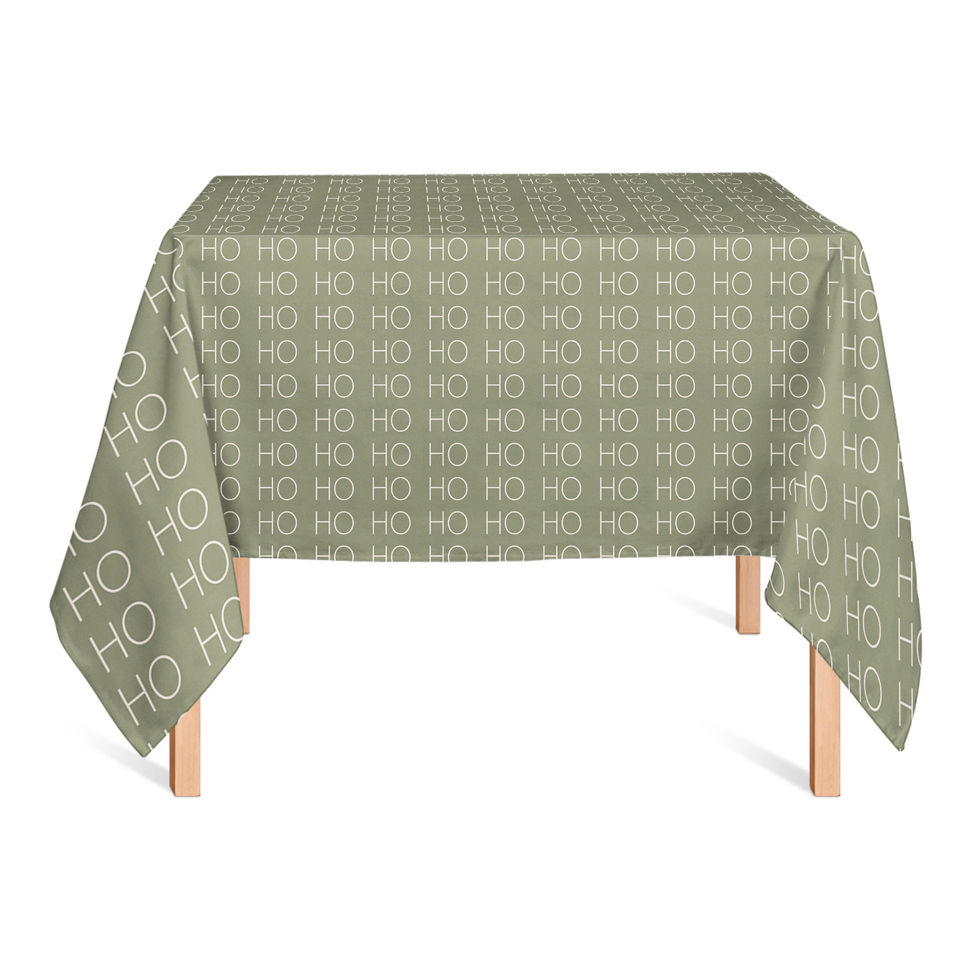 The Holiday Aisle® Ho Ho Ho Green Tablecloth | Wayfair