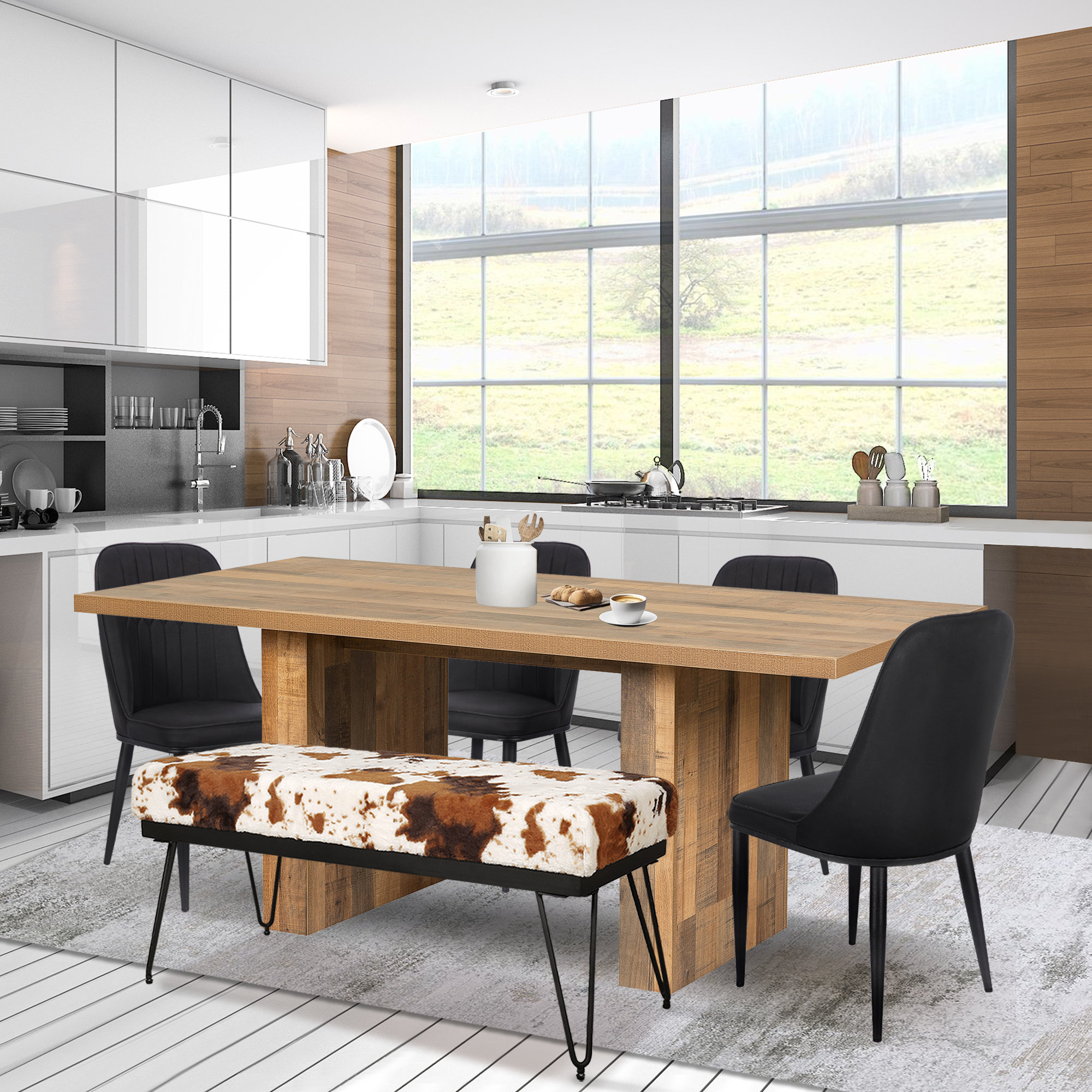 George Oliver Konnah Rectangular 70.86'' L x 31.57'' W Dining Set | Wayfair